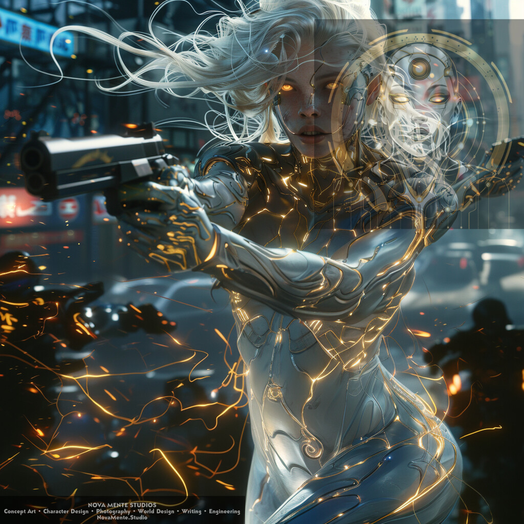 ArtStation - Nova Mente - Celestial Guardian of Humanity - Guns Blazing - Story Board Action ...