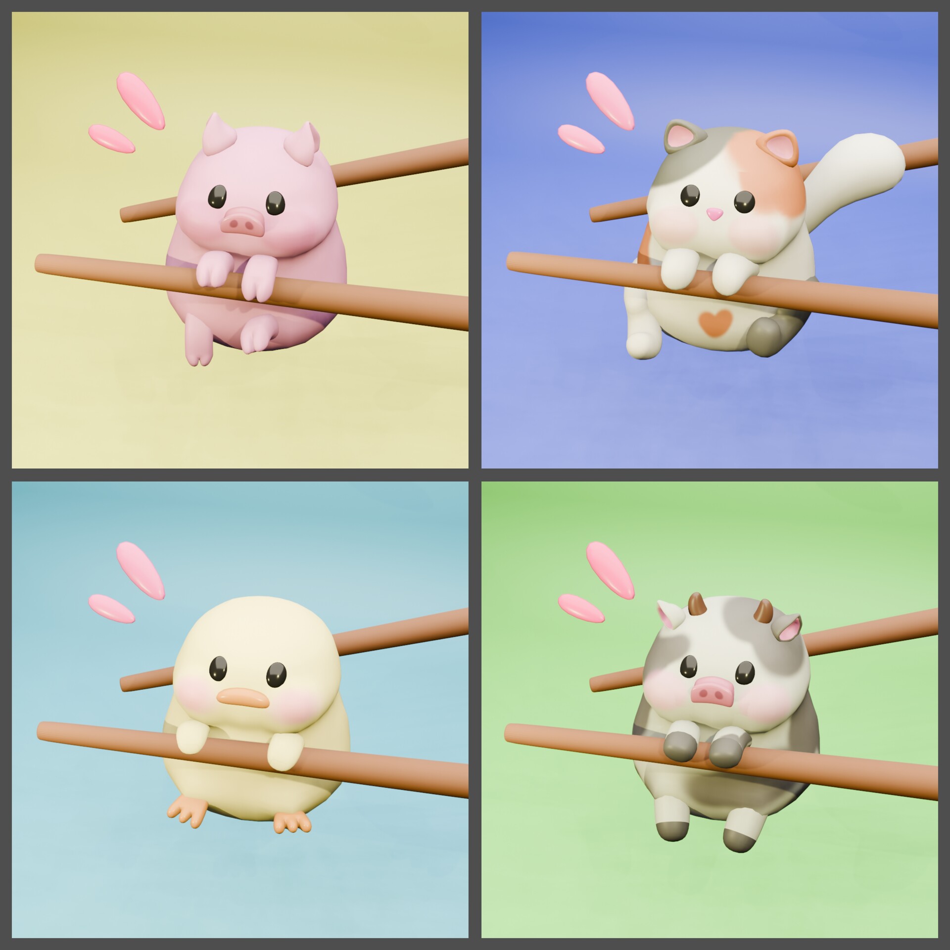 ArtStation - 3d Low poly cute animals