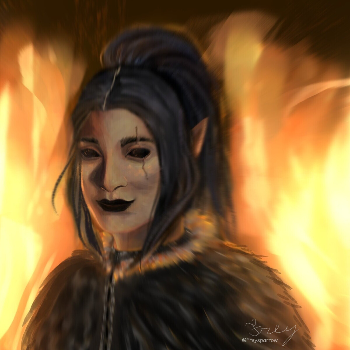 ArtStation - elf in fire (repost)