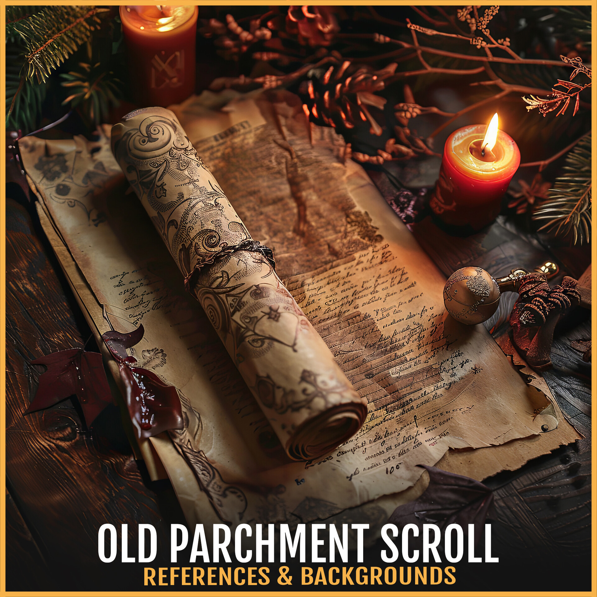 ArtStation - 606 old Parchment Scroll