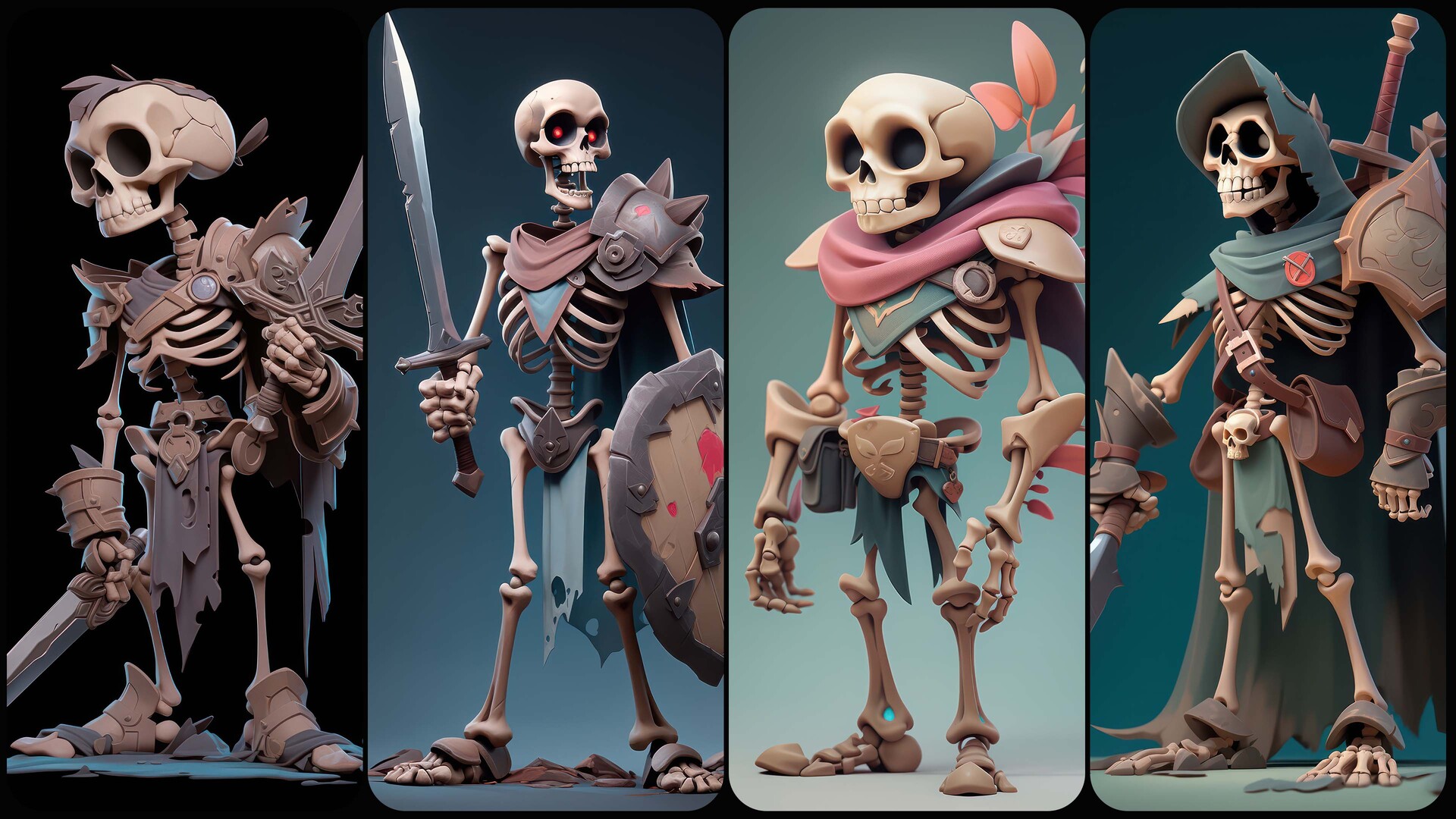 Ferial Studio - 🔹220 Knight Skeleton - Stylized Character Reference ...