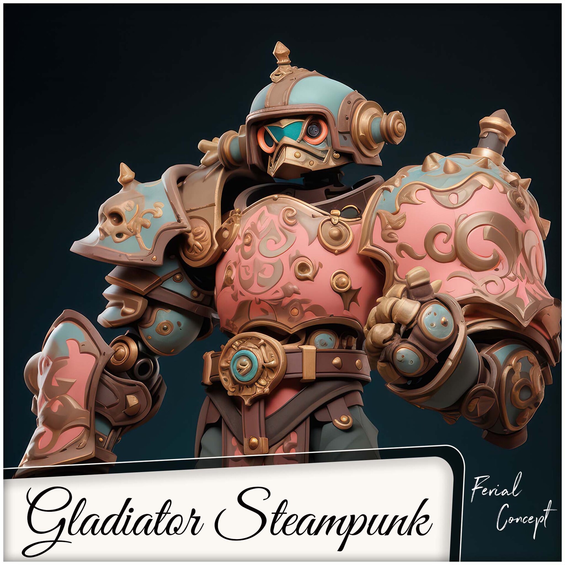 Ferial Studio - 🔹240 Gladiator Steampunk - Stylized Character Reference ...