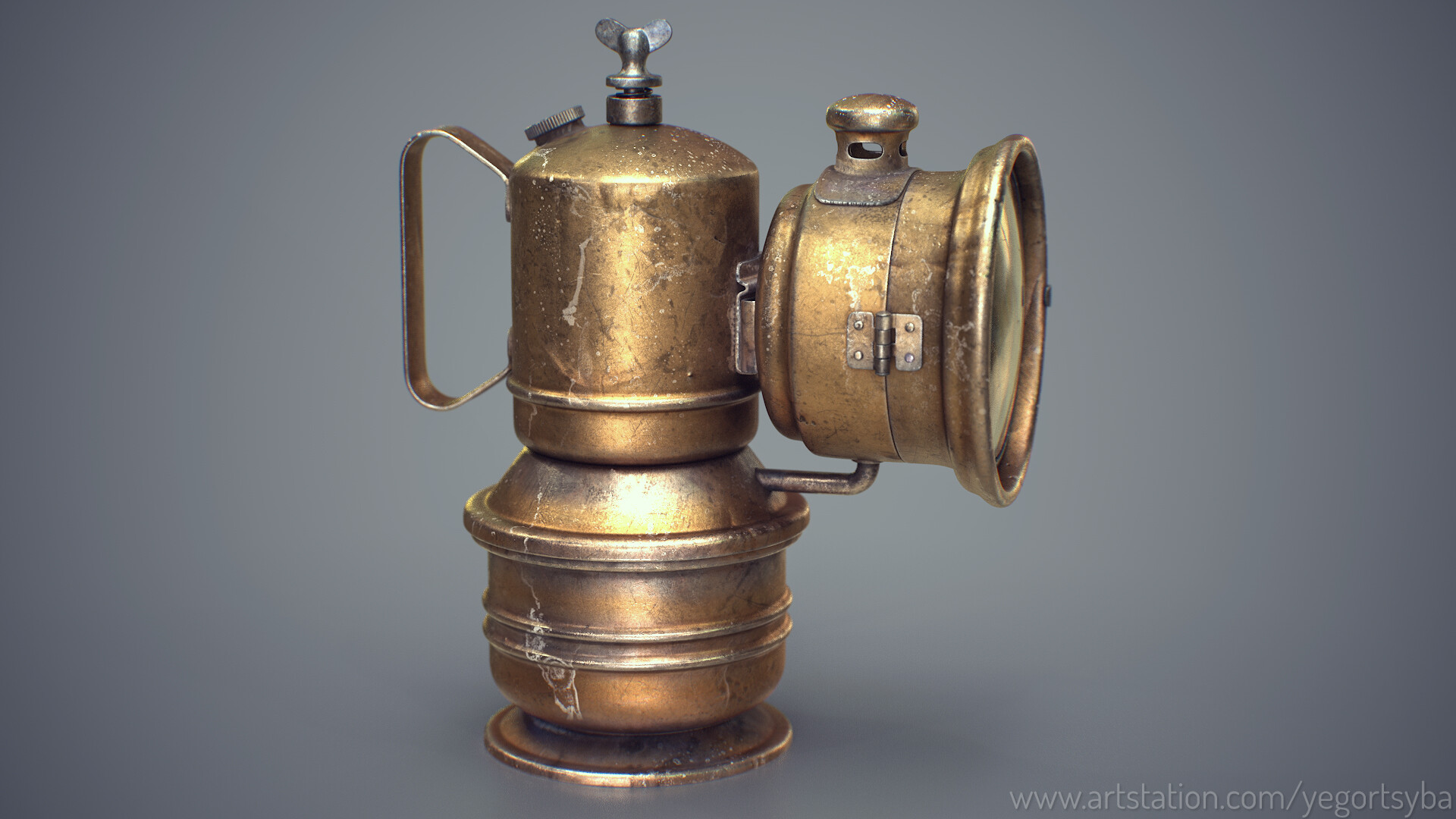 ArtStation - Vintage Carbide Lamp 3D Model.