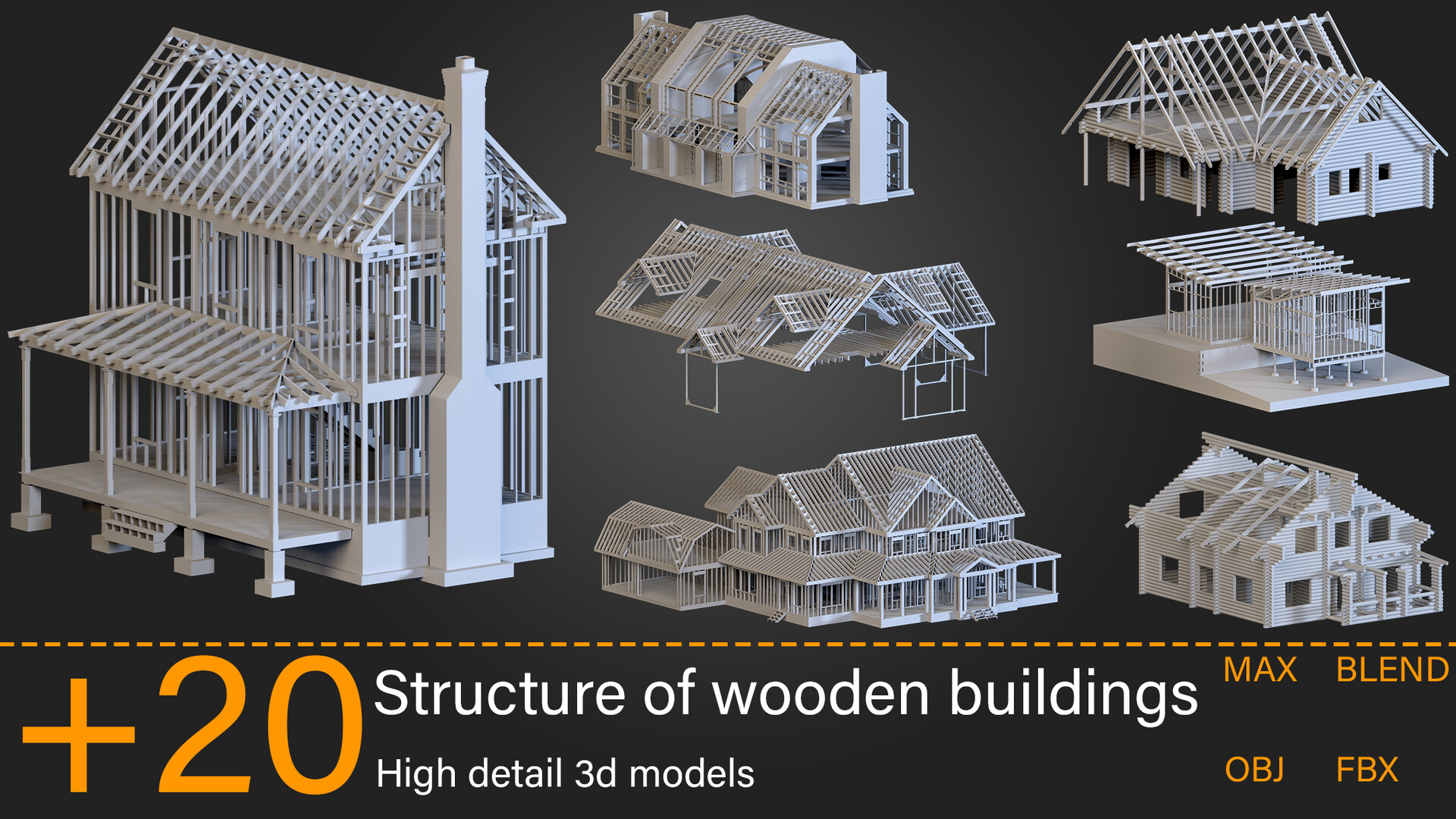 Vol_World - +20-Structure of wooden buildings-Kitbash
