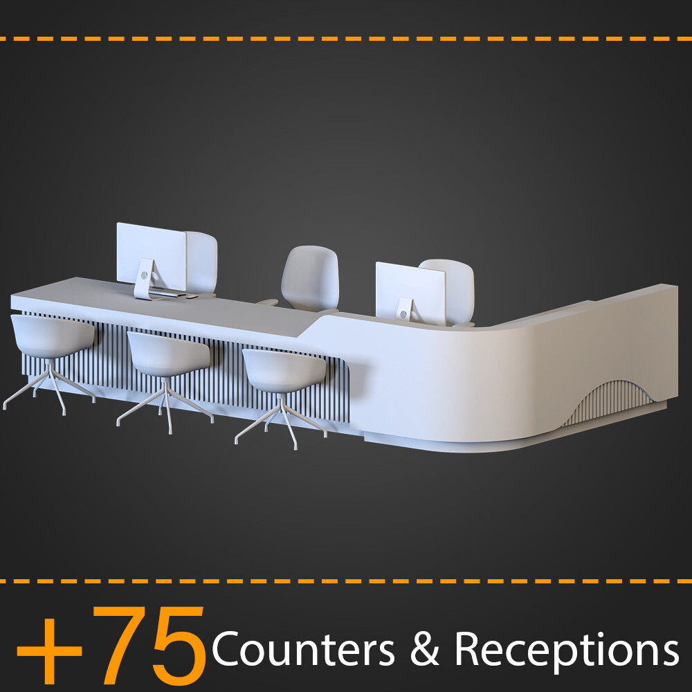 ArtStation - +75-Counters & Receptions-Kitbash