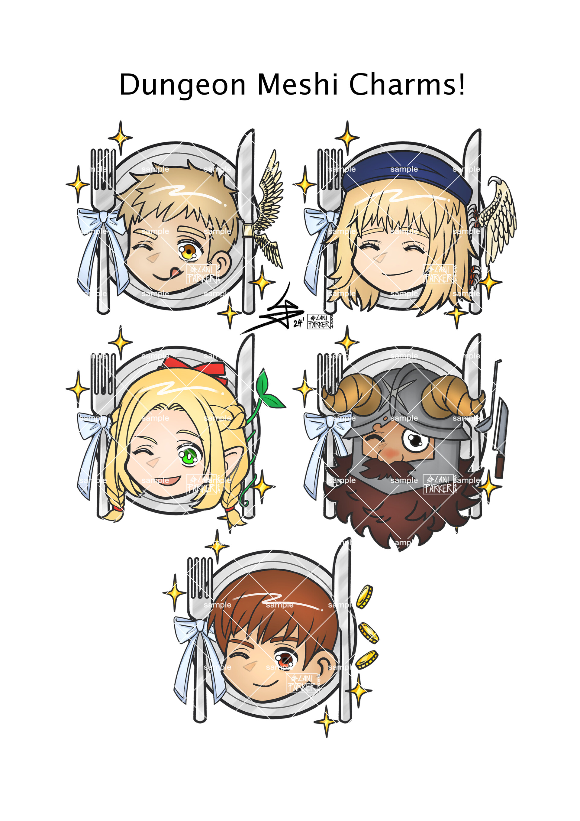 ArtStation - Dungeon Meshi! Dinner Charms Designs