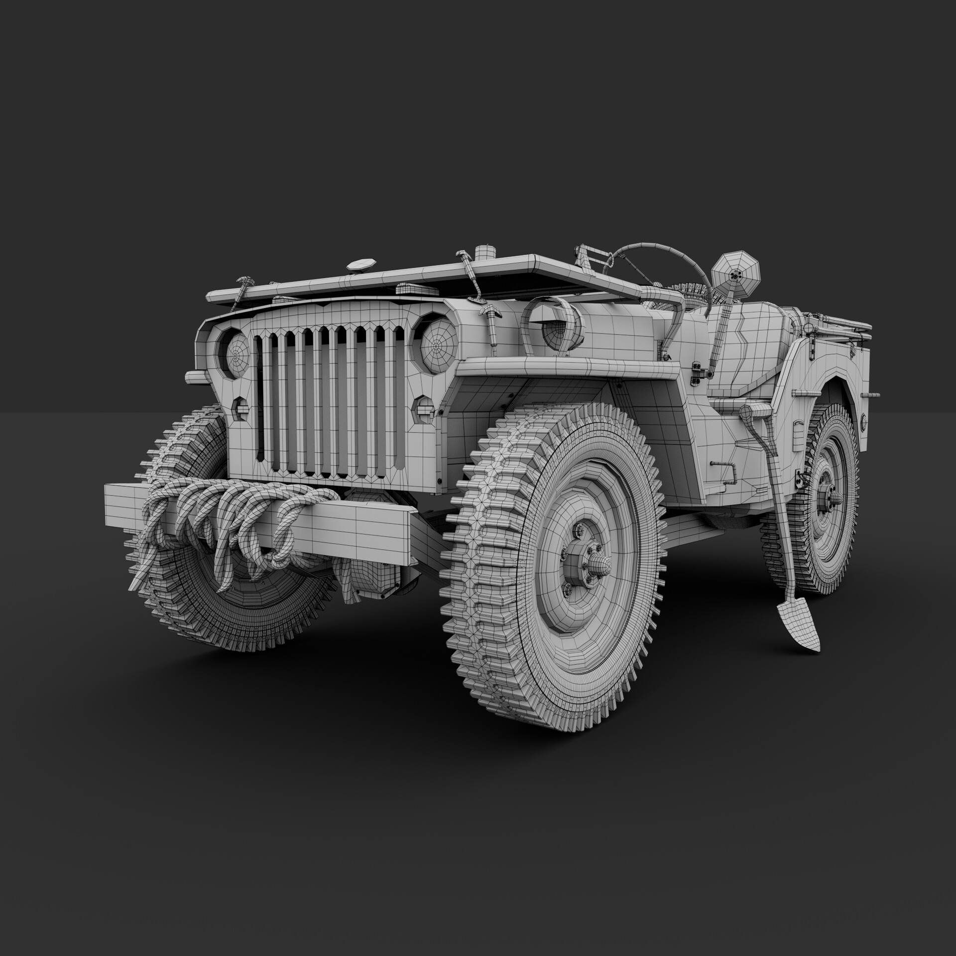 ArtStation - World War II - Ford Jeep Model.