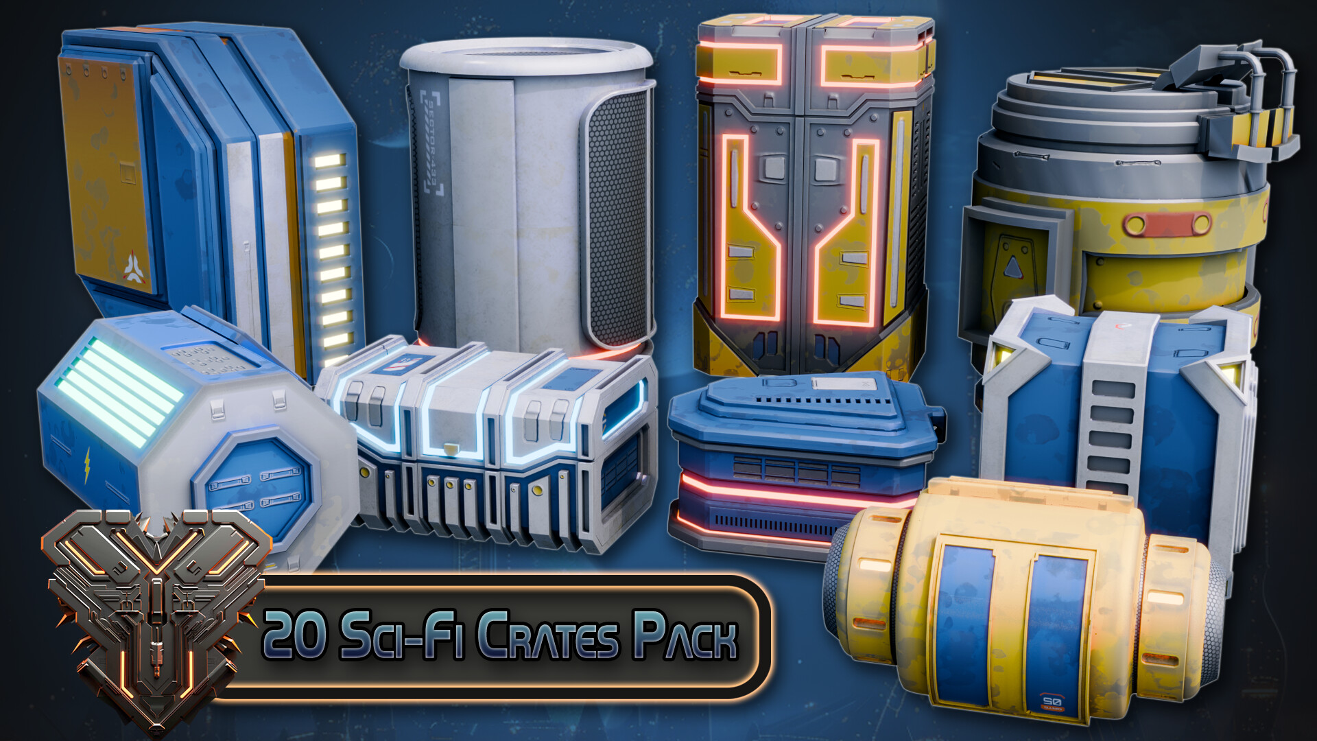 3D Tudor - Blender & Unreal Engine Massive Stylized Sci-fi Crate Pack