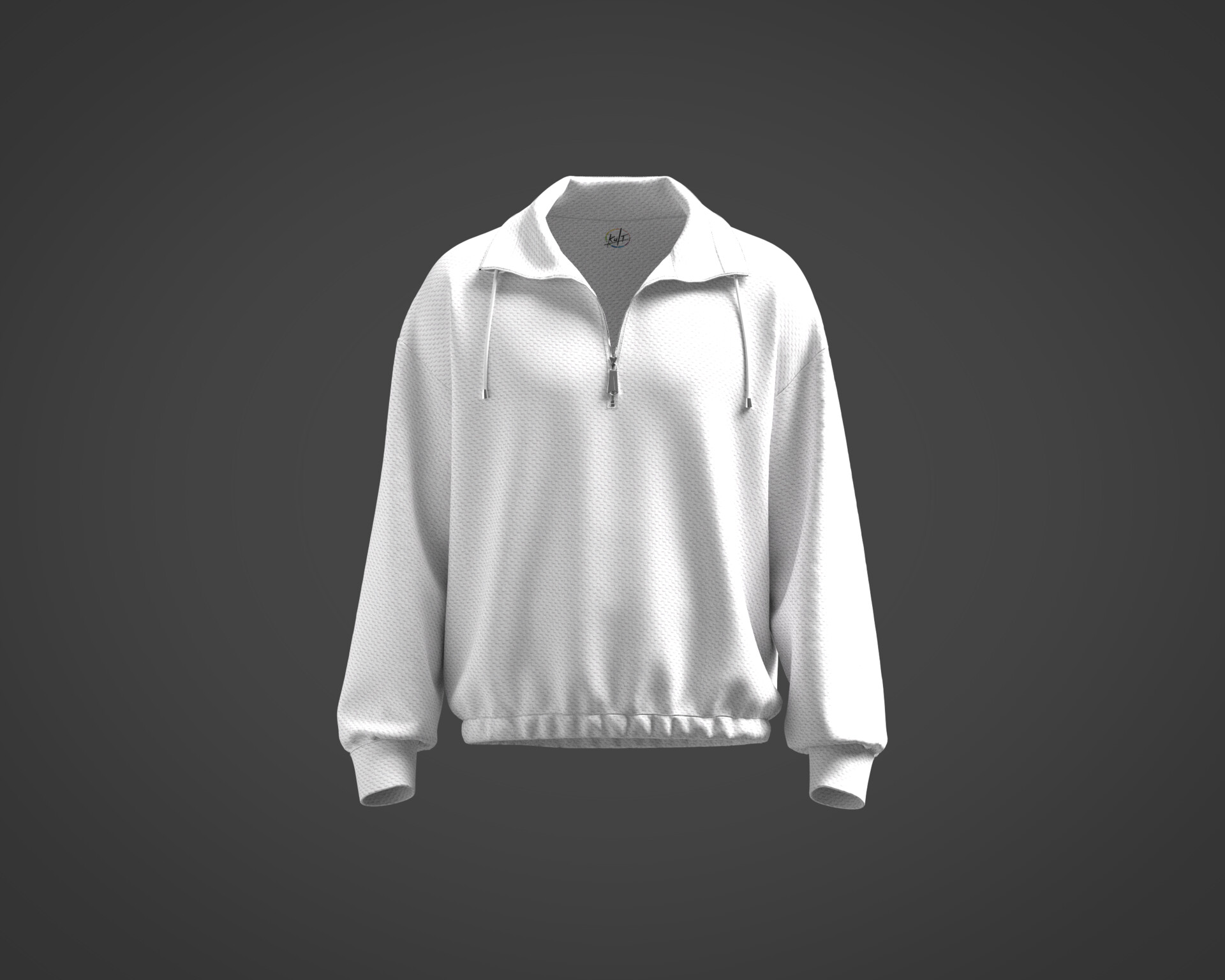 ArtStation - Mens quarter zip sweatshirt with knit texture fabric