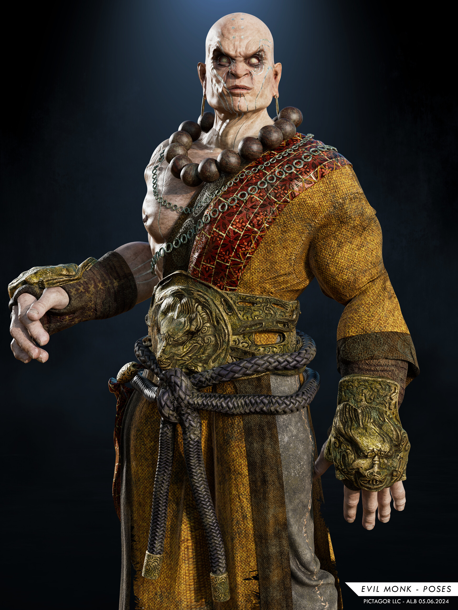 ArtStation - EVIL MONK - Game Ready Character 2024