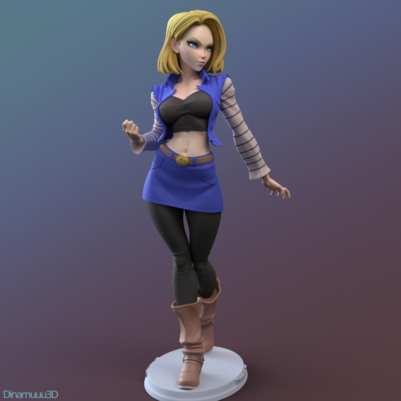 Dinamuuu 3D - Android 18 3D Print Model STL
