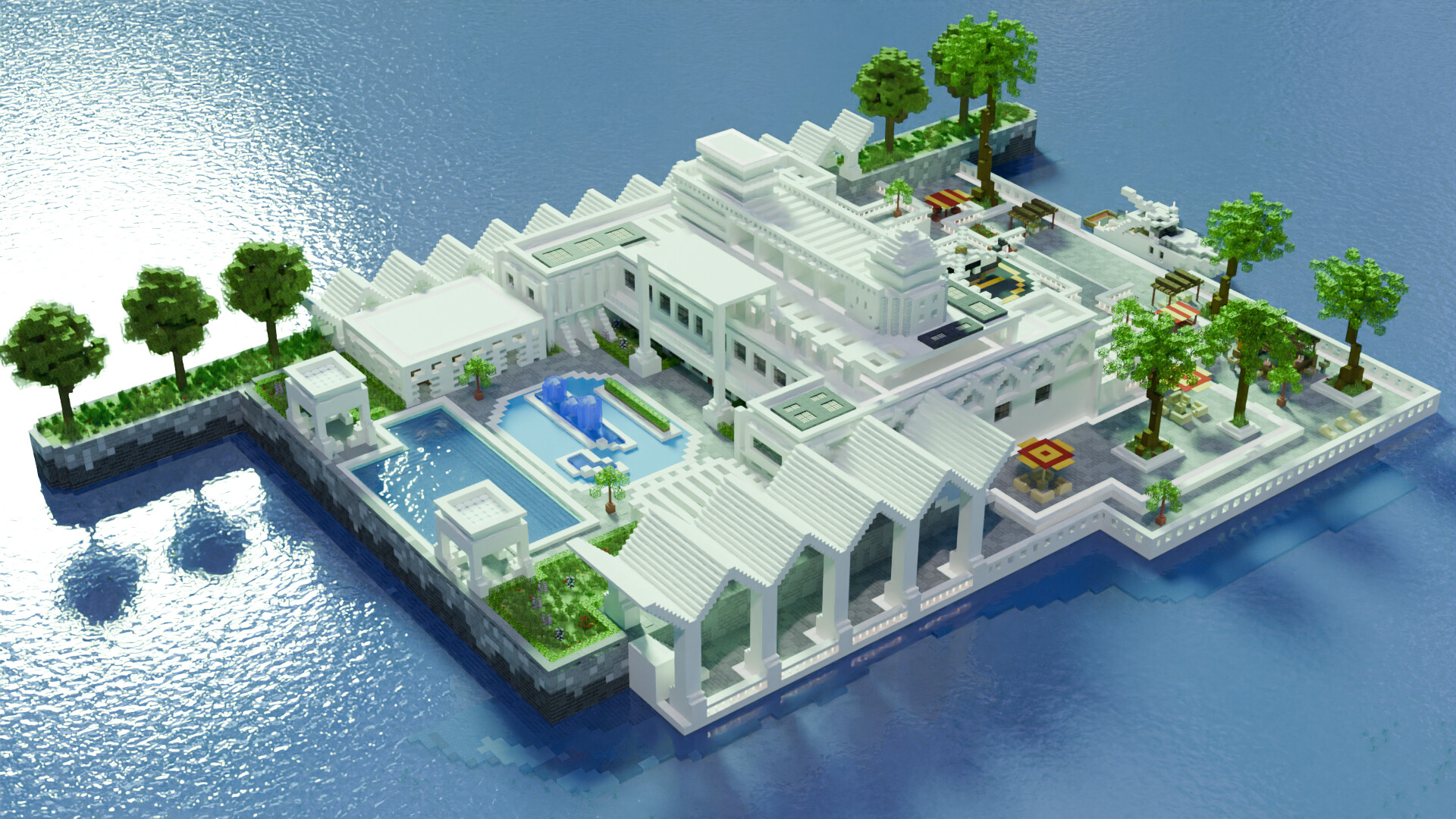 ArtStation - Minecraft Modern Mansion on Island