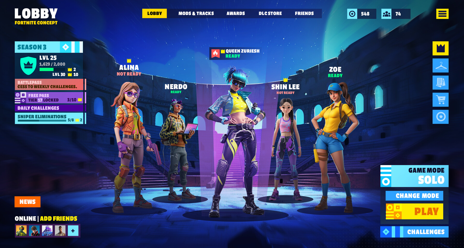 Sanwal Aftab - Fortnite Concept UI