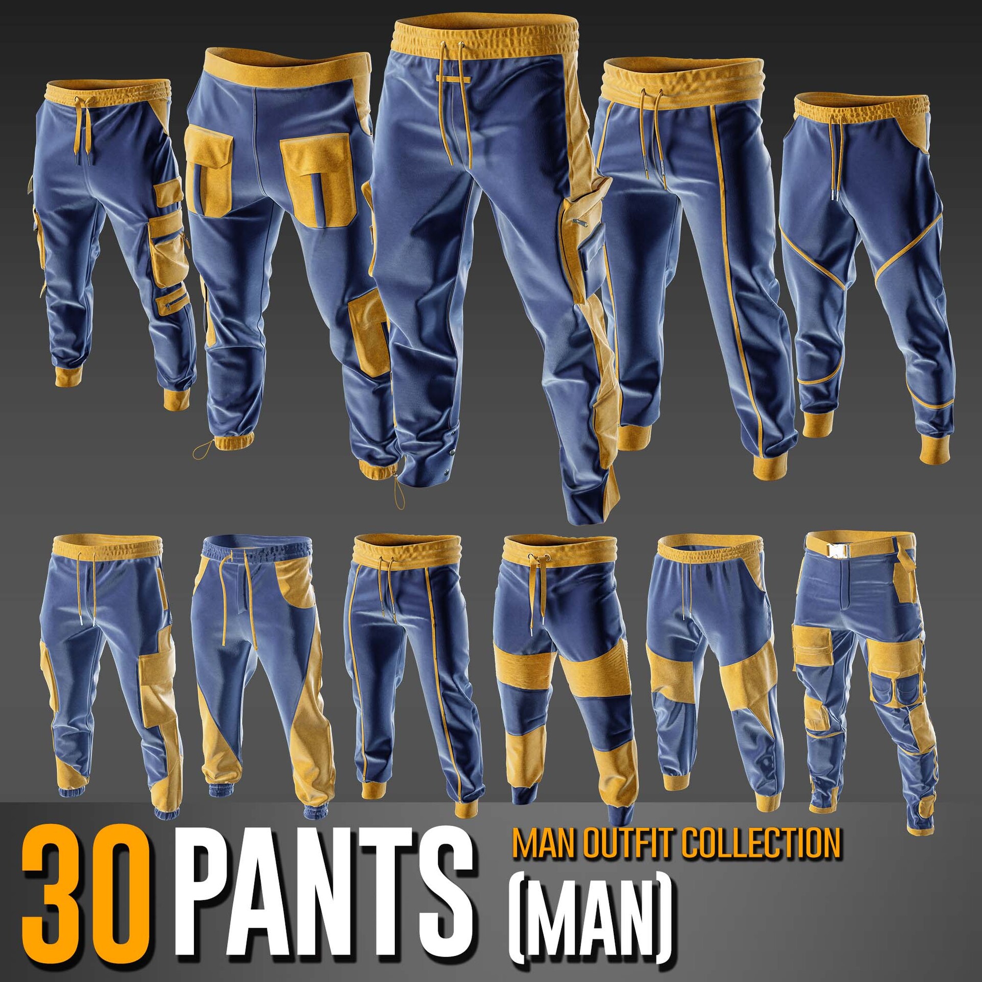 ArtStation - 30 Man's Pants Collection- VOL 01