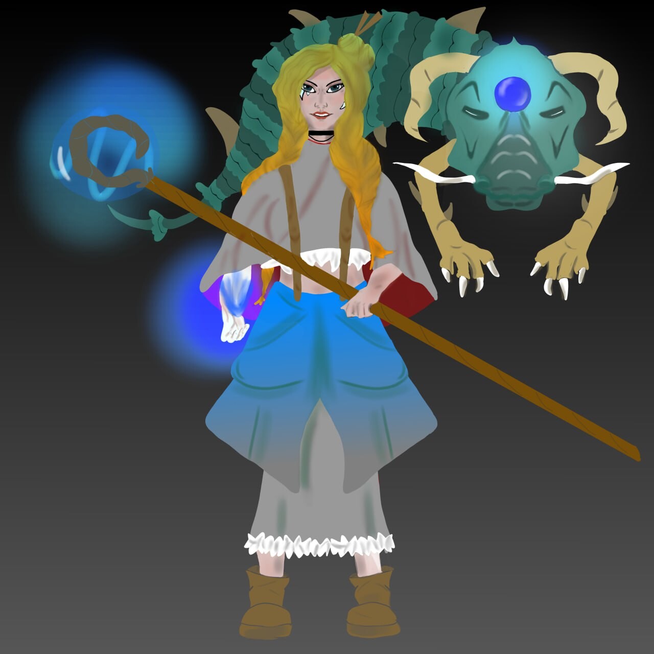 ArtStation - Witch with celestial weapon