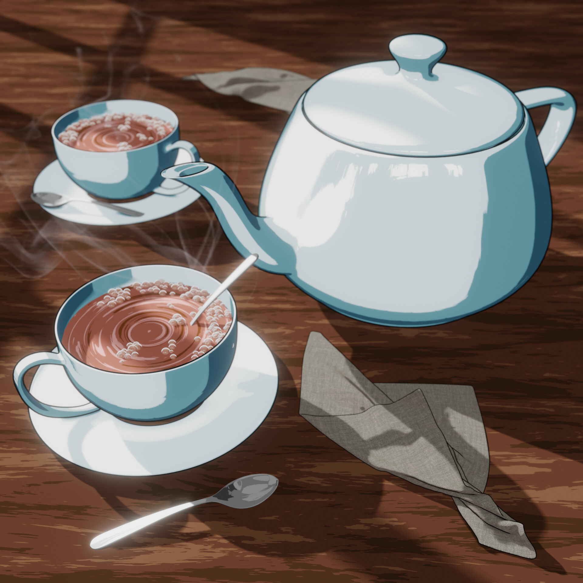 ArtStation - Ghibli Style Tea Set