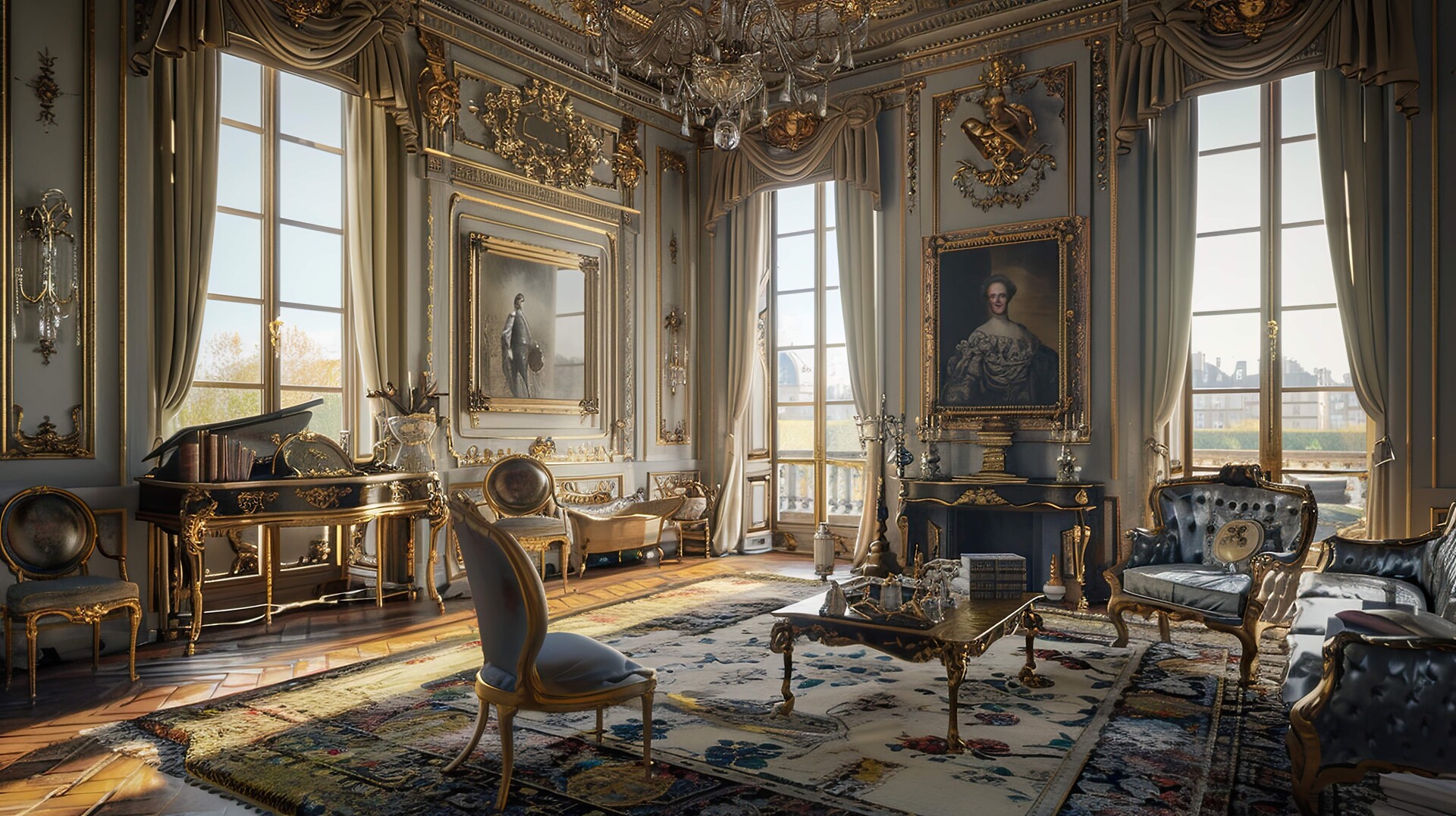 ArtStation - Opulence Environment - Gilded Drawing Room Interior ...