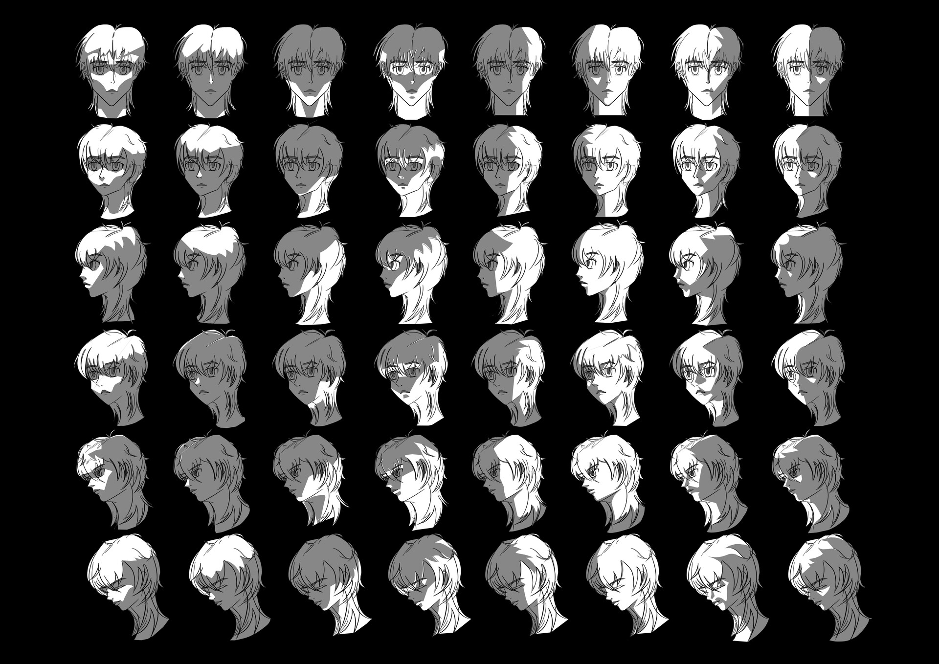 face angles drawing reference anime