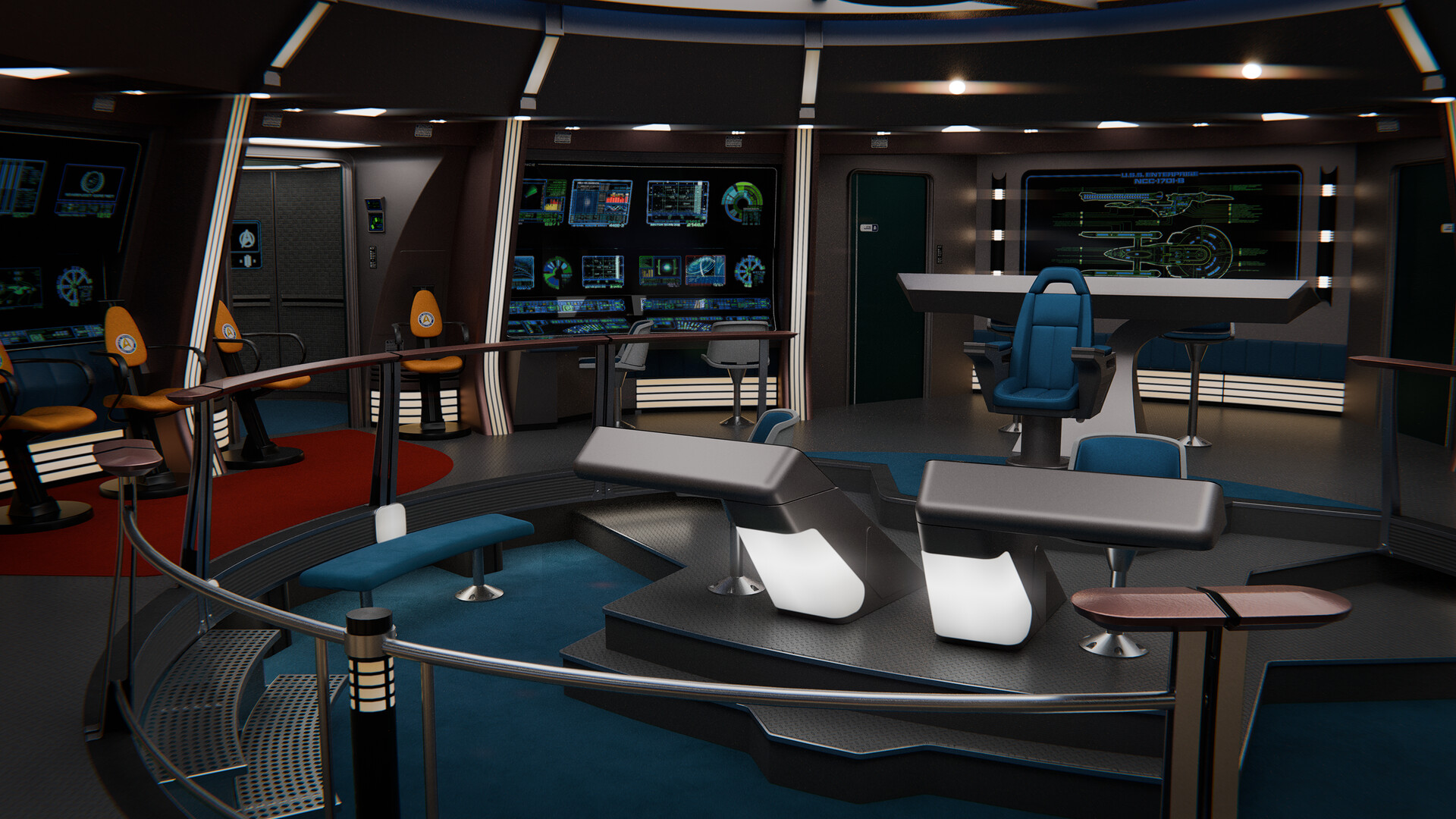 ArtStation - Bridge, USS Enterprise NCC-1701-B (Excelsior class, Star Trek: Generations)