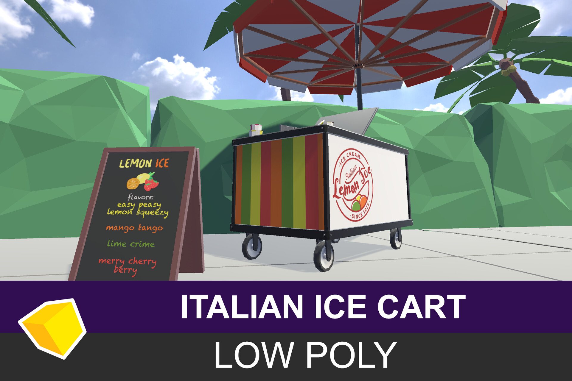 ArtStation - Italian Ice Cart (Low Poly)