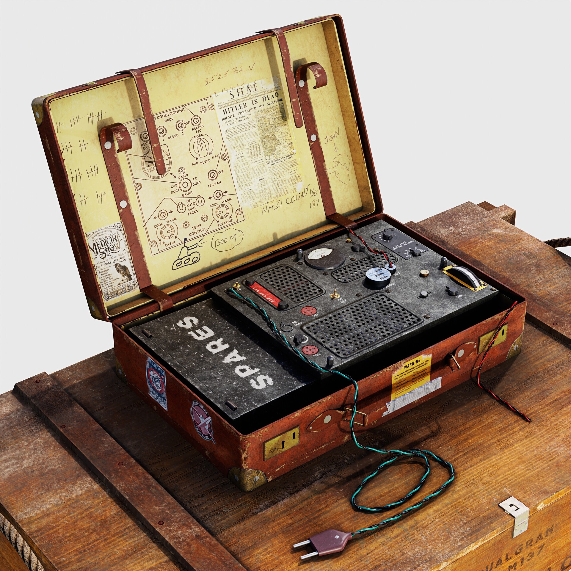 ArtStation - Type A Mark III Suitcase spy radio set
