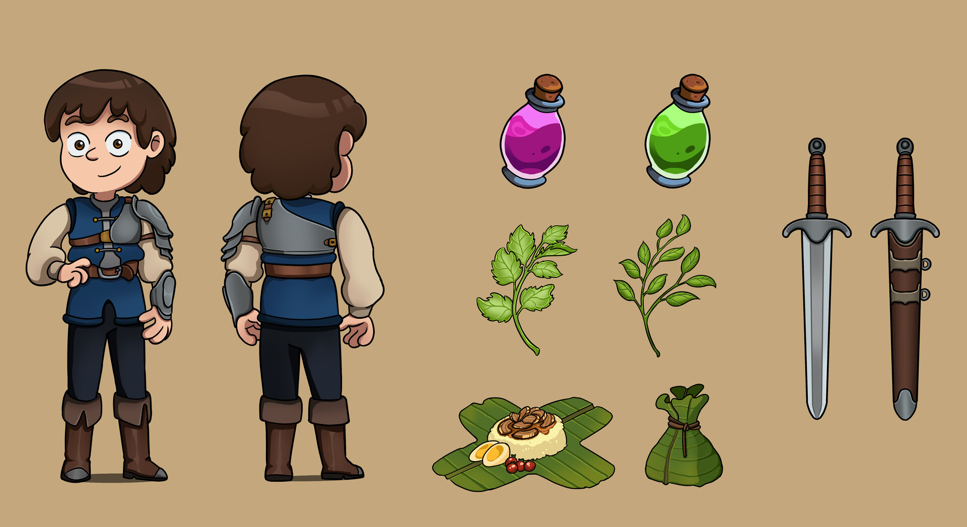 ArtStation - Cartoon medieval design sheet