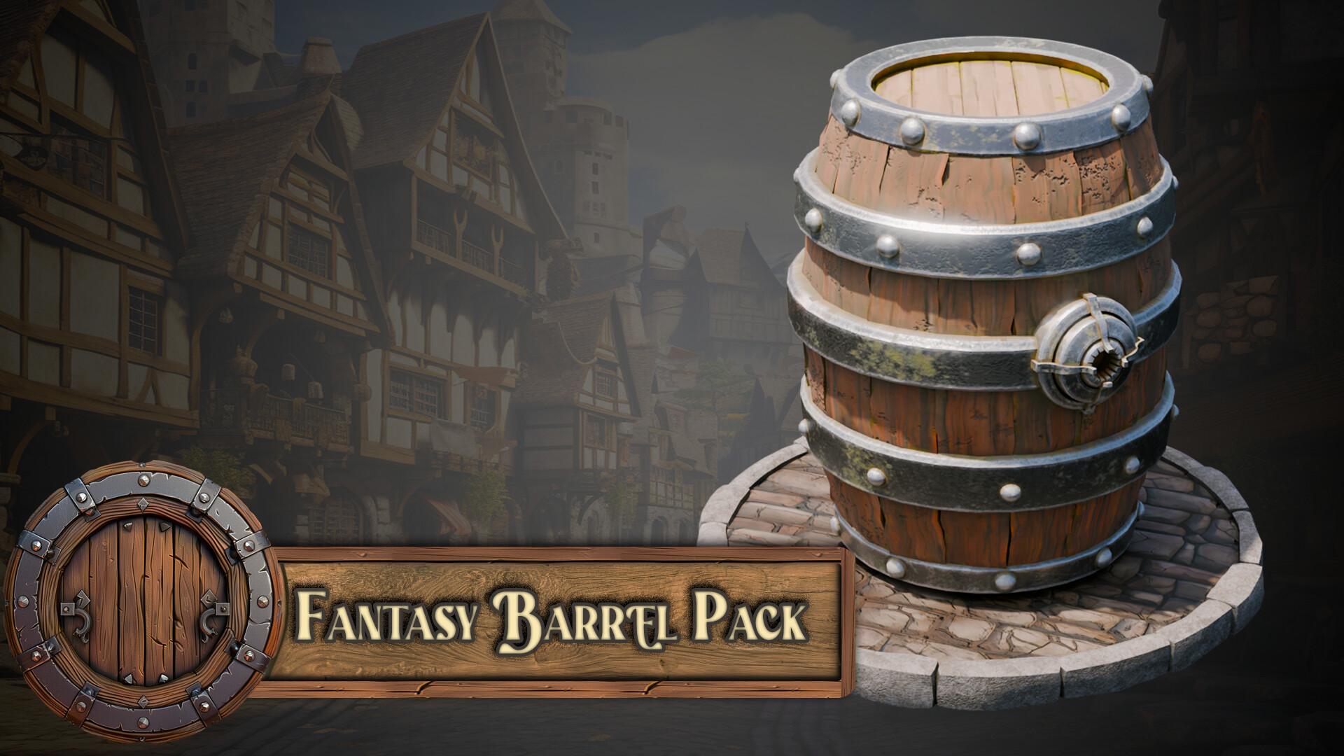 3D Tudor - Blender 20 Massive Fantasy Barrels Asset Pack
