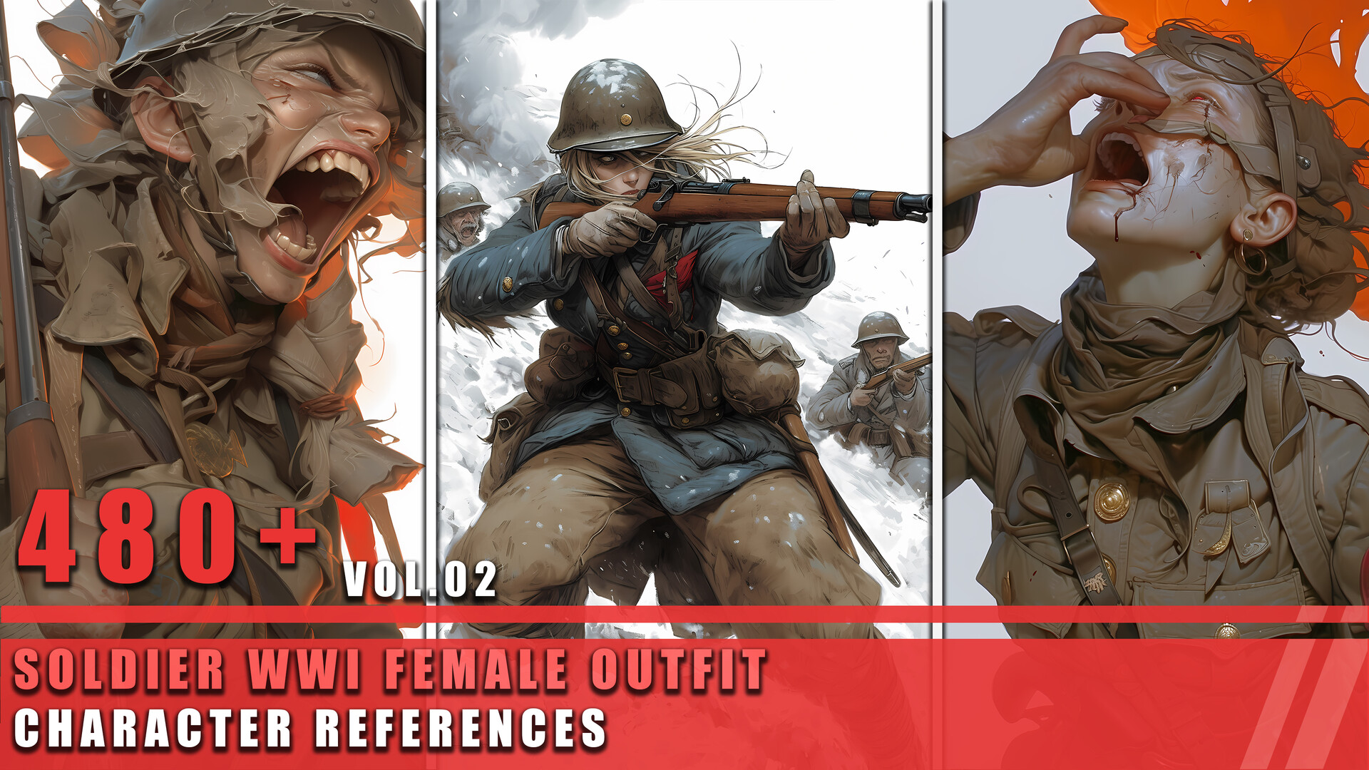 WaterLaw's Studio - 480+ Soldier WWI Female Outfit - Character ...