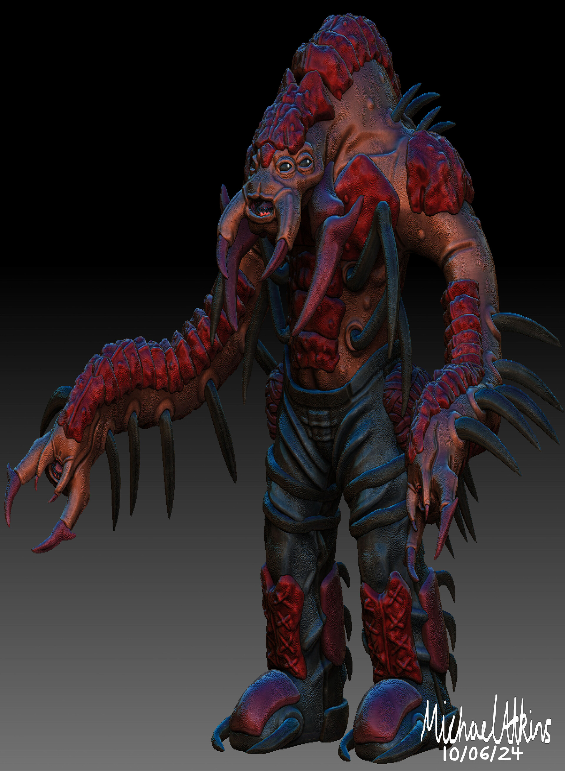 ArtStation - Michael Atkins 3D Centipede Alien