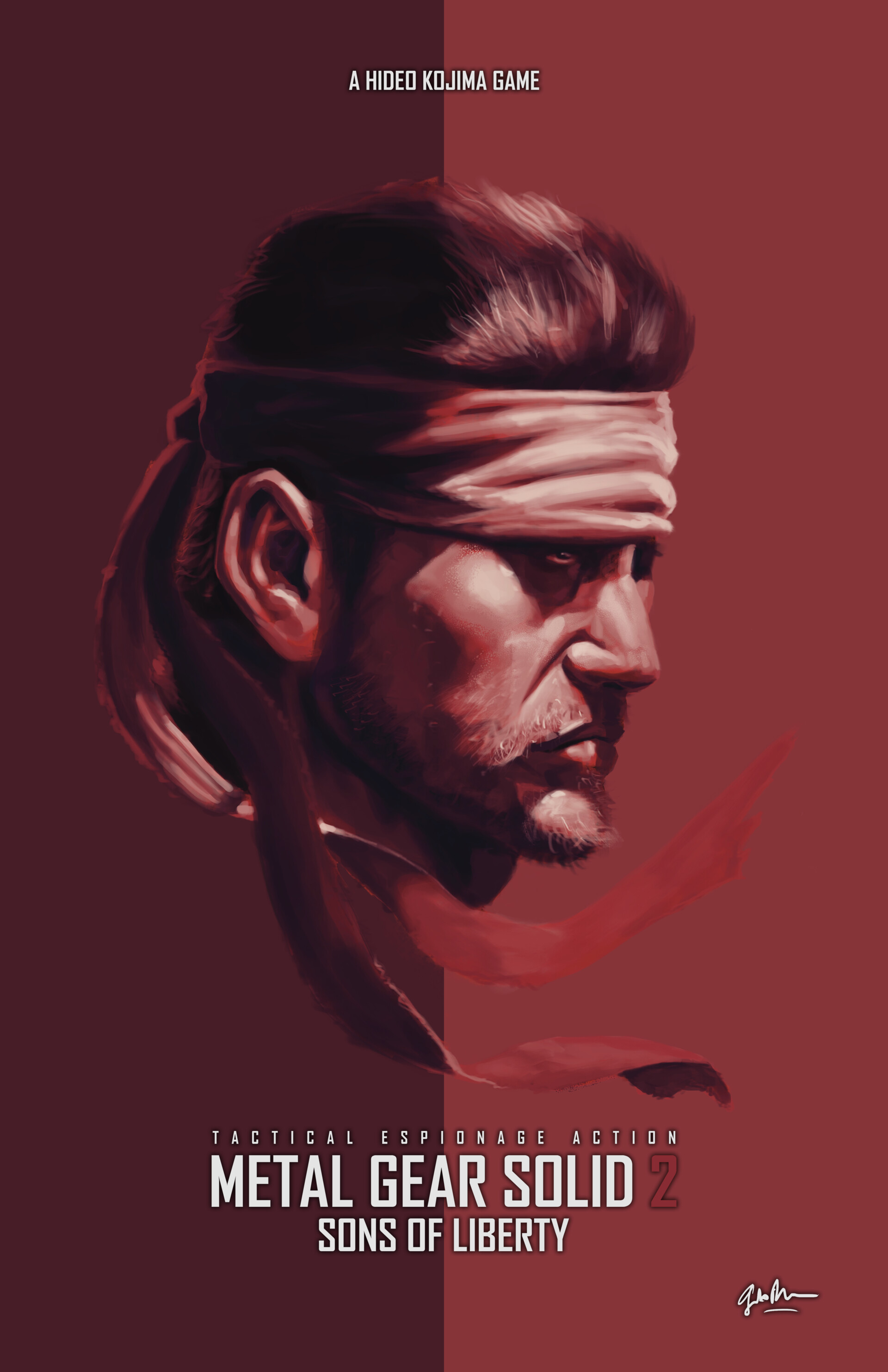 ArtStation - Solid Snake Bandana Portrait.