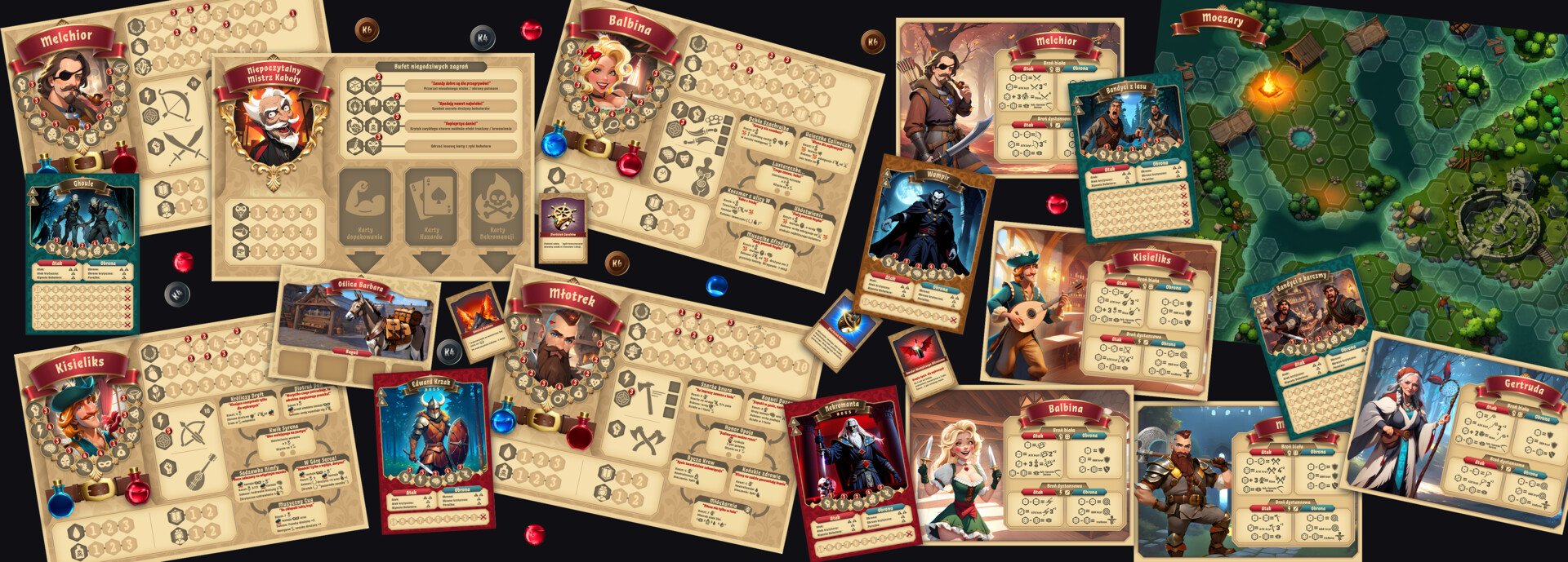 ArtStation - Dungeon crawler game - character cards, weapon cards, item ...