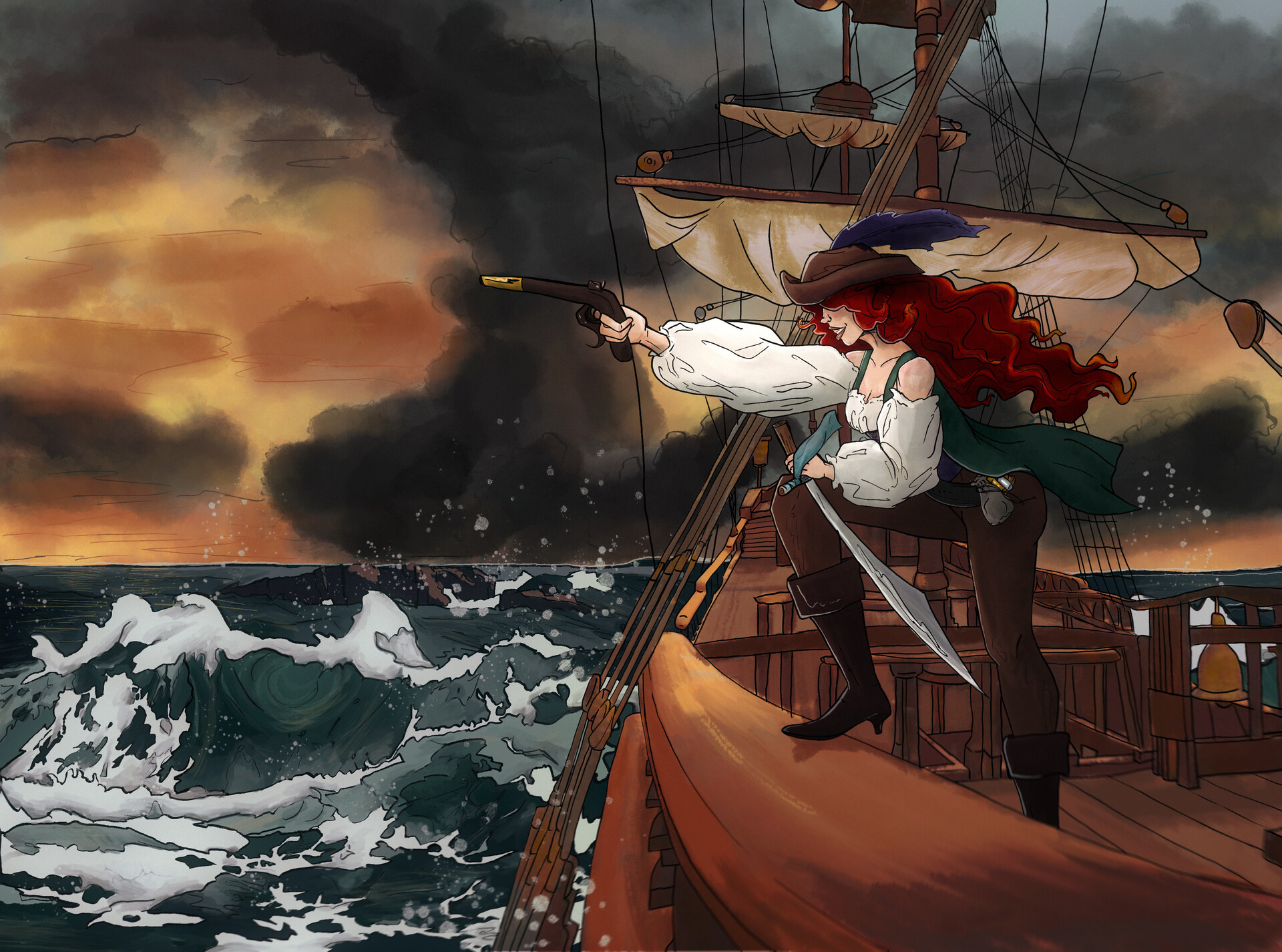 ArtStation - Concept Art ~ Pirate Battle