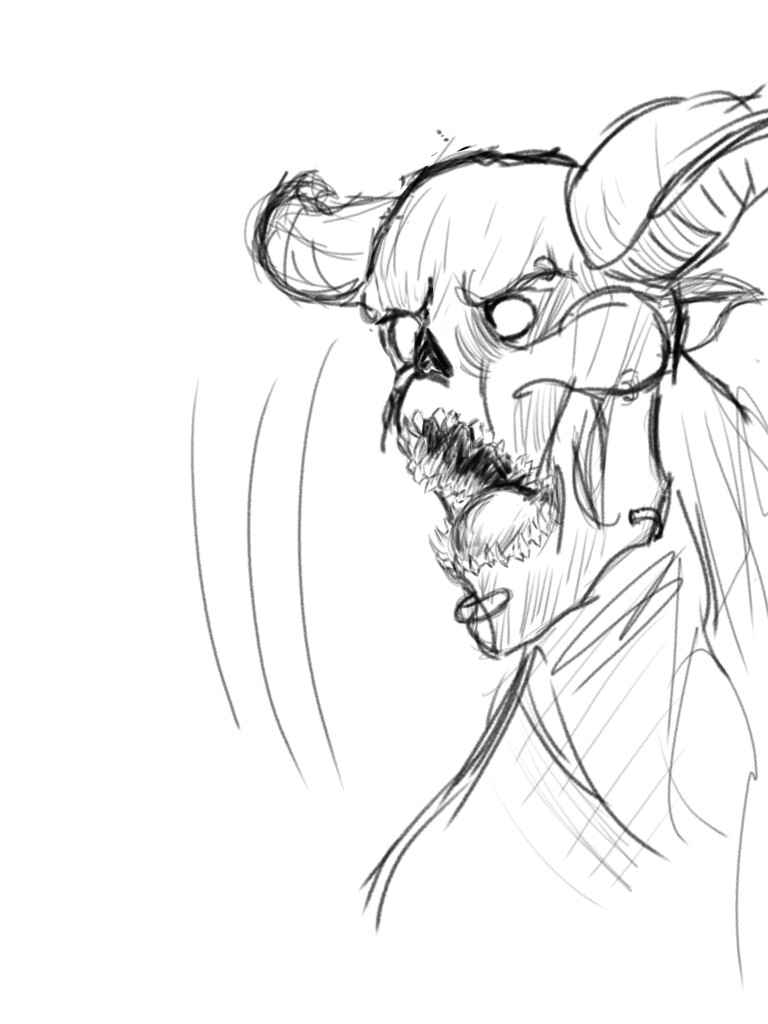 ArtStation - Digital sketch of demon