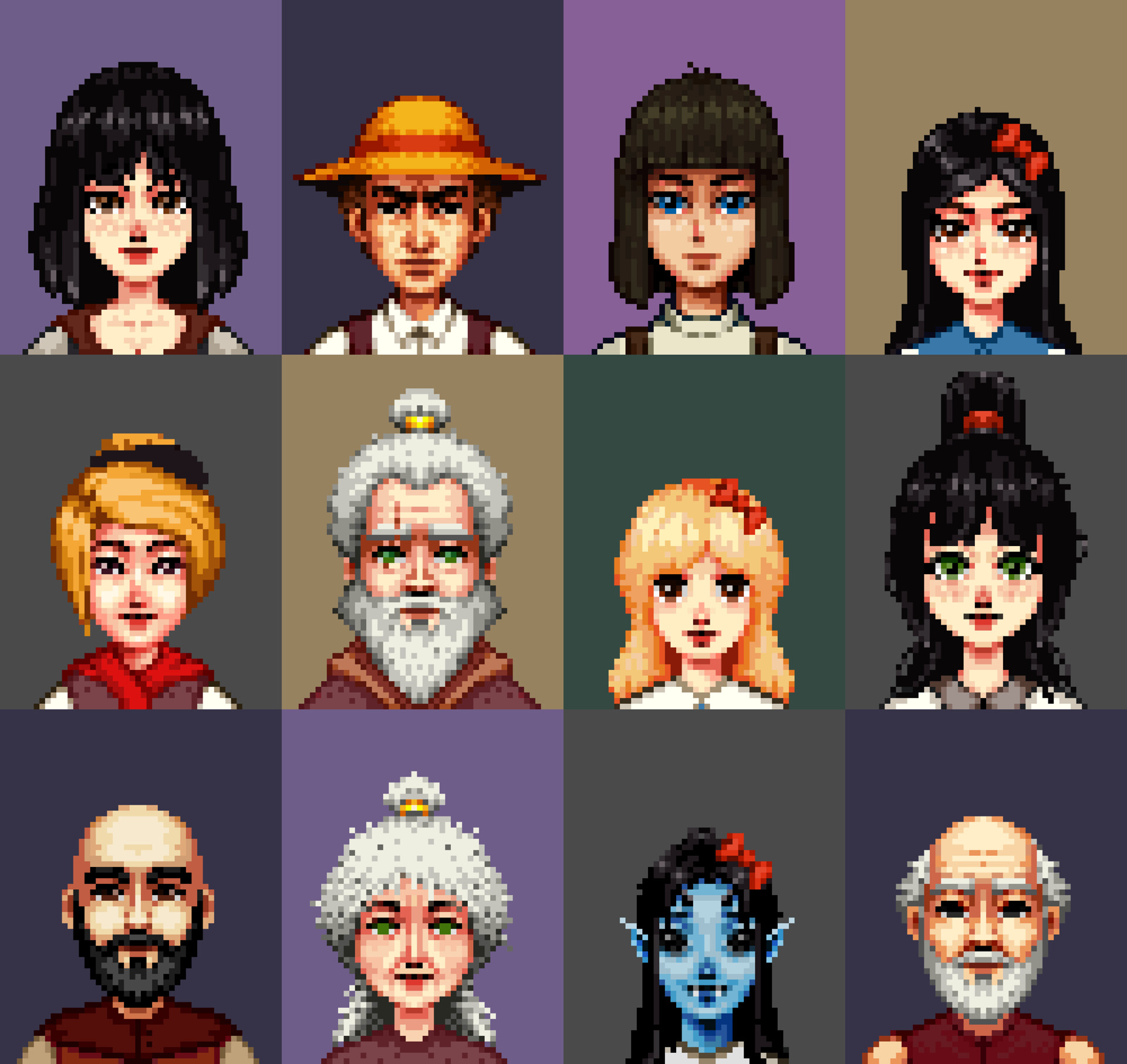 ArtStation - Pixel art face illustrations with different expressions