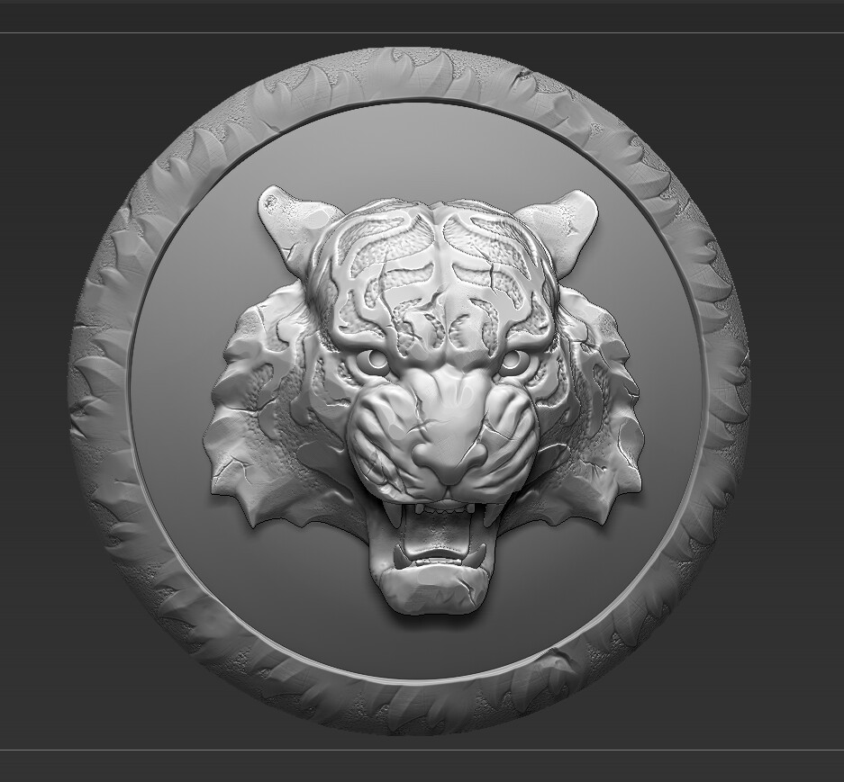 ArtStation - A shield with a tiger mask.