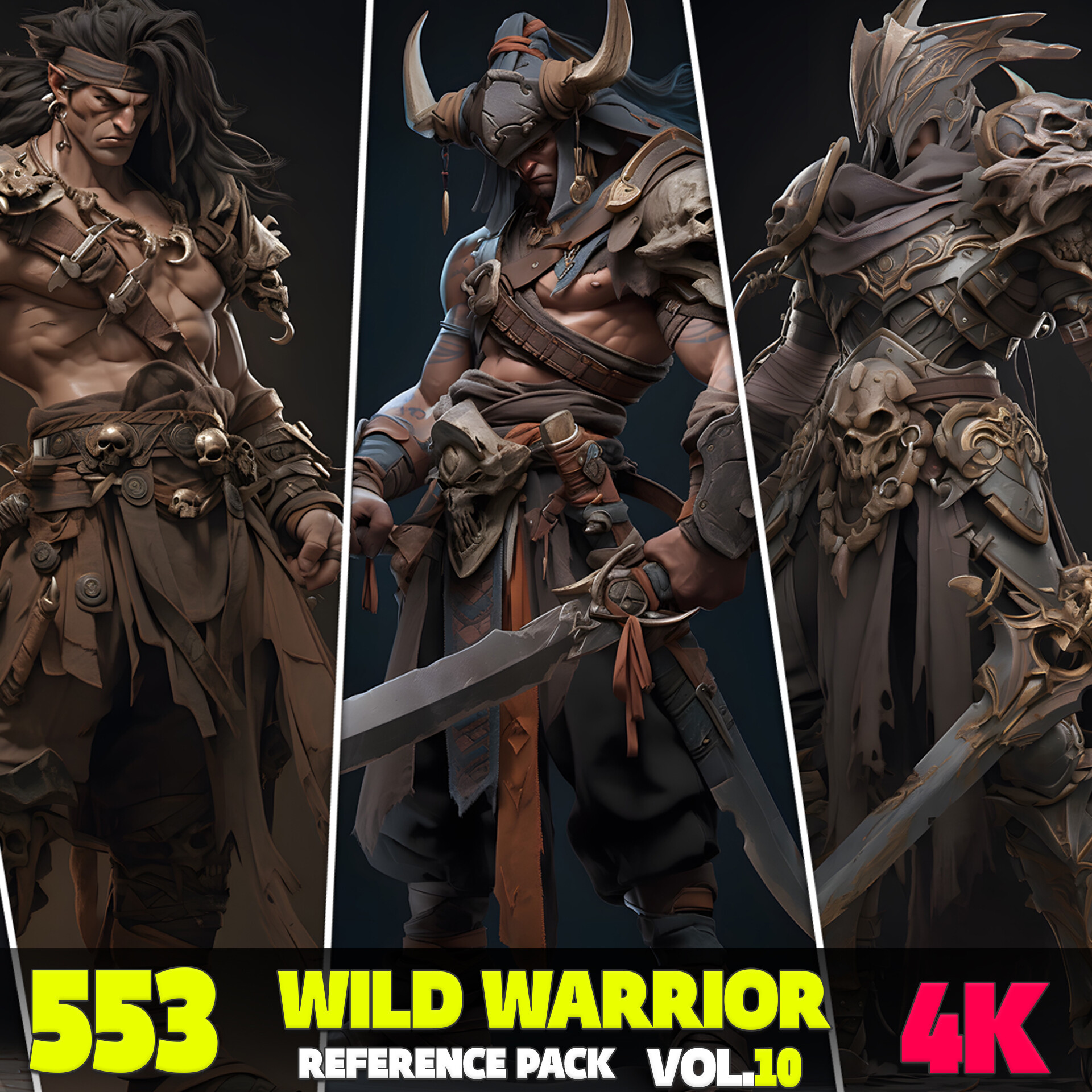 ArtStation - 553 4K Wild Warrior Reference Pack Vol.10