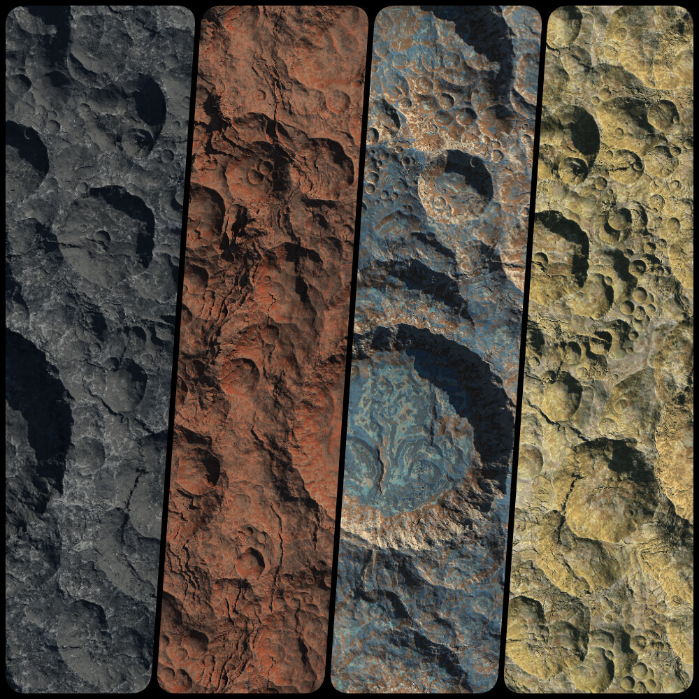 ArtStation - 4 16k Seamless Crater Surface | Moon, Mars, Alien Surface, Dystopian Vegetation