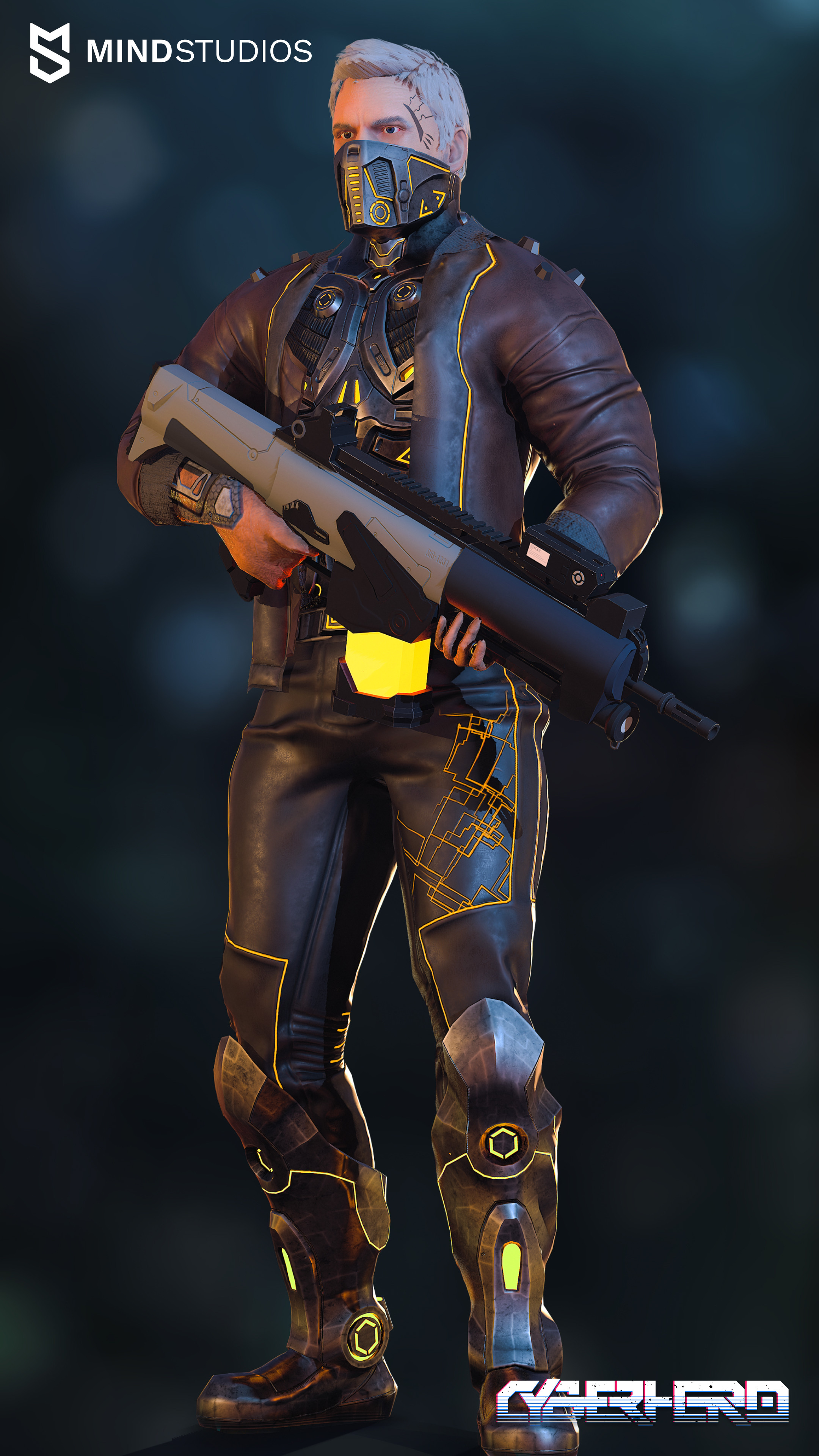 Mind Studios Games - Cyberpunk Man with a Gun #2 @ CyberHero PvP TPS