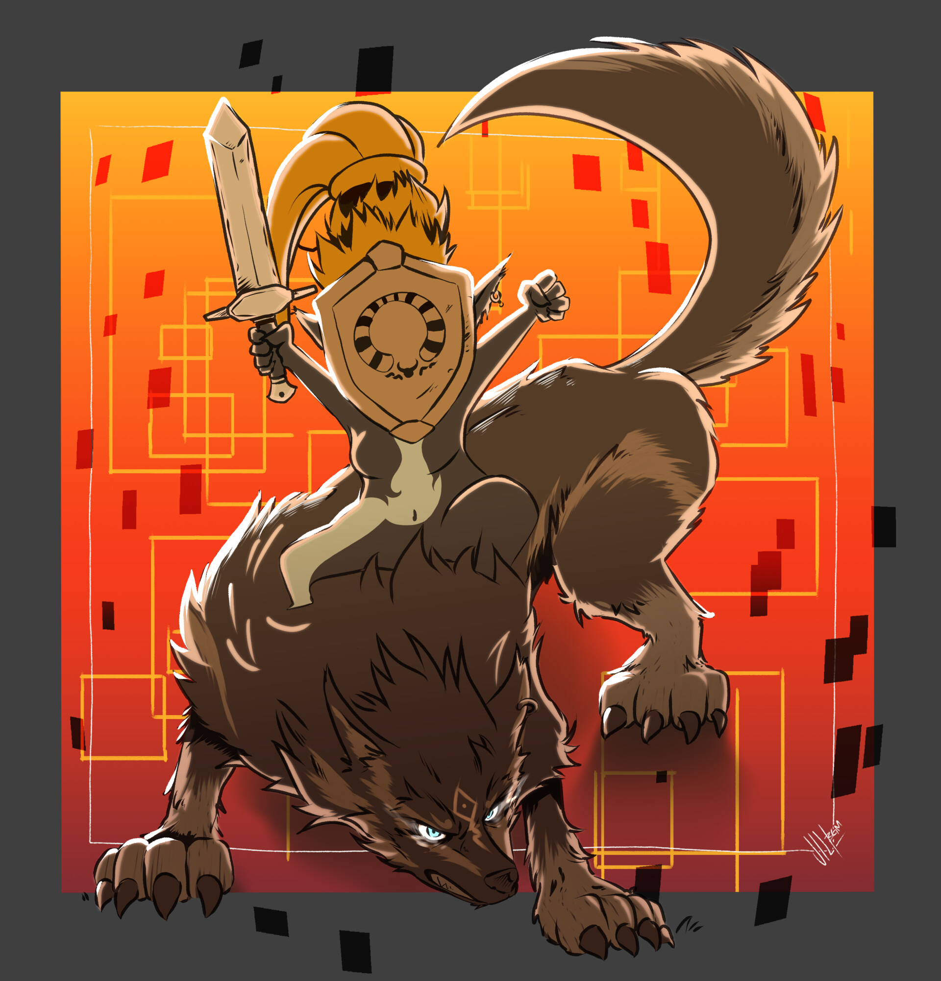 ArtStation - Wolf Link and Midna