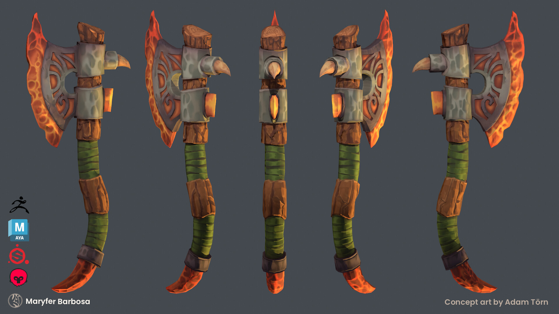 ArtStation - Bee Cleaver - Axe 3D model and textures