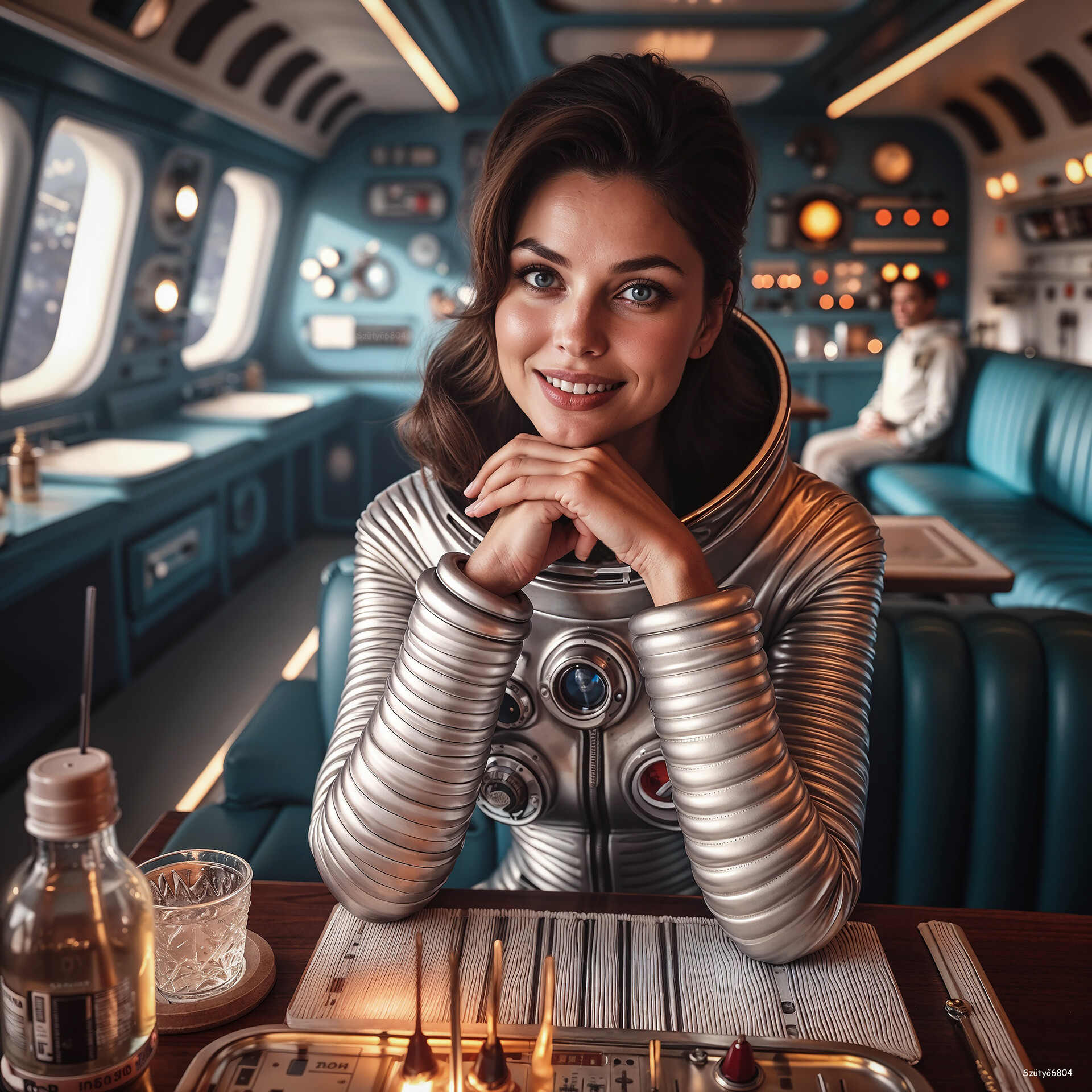 ArtStation - Space kitchen (1950s retrofuturistic style)