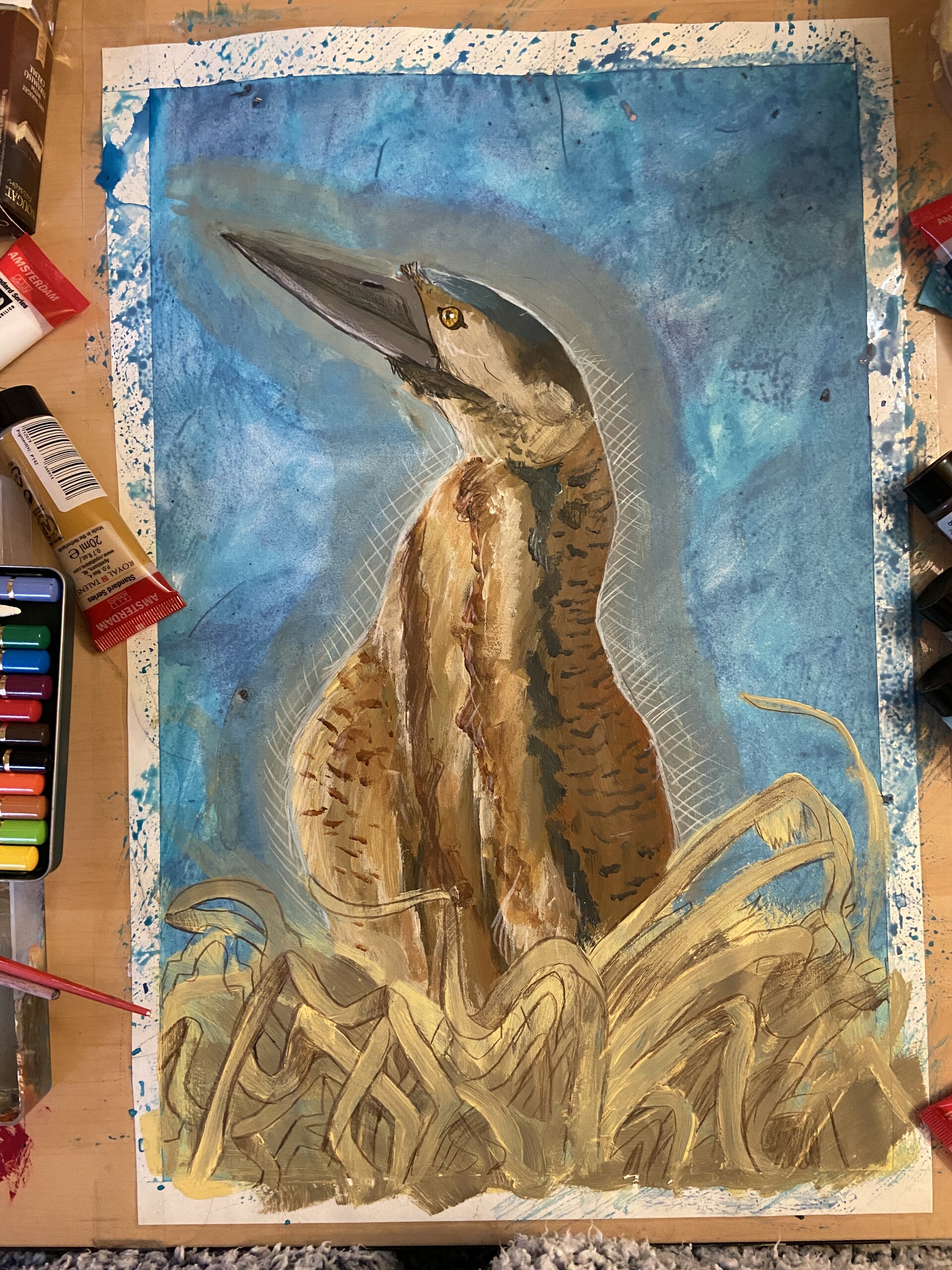 ArtStation - Painting of a Bittern