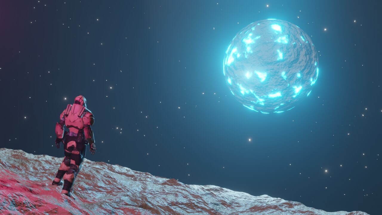 ArtStation - Space Blue Moon