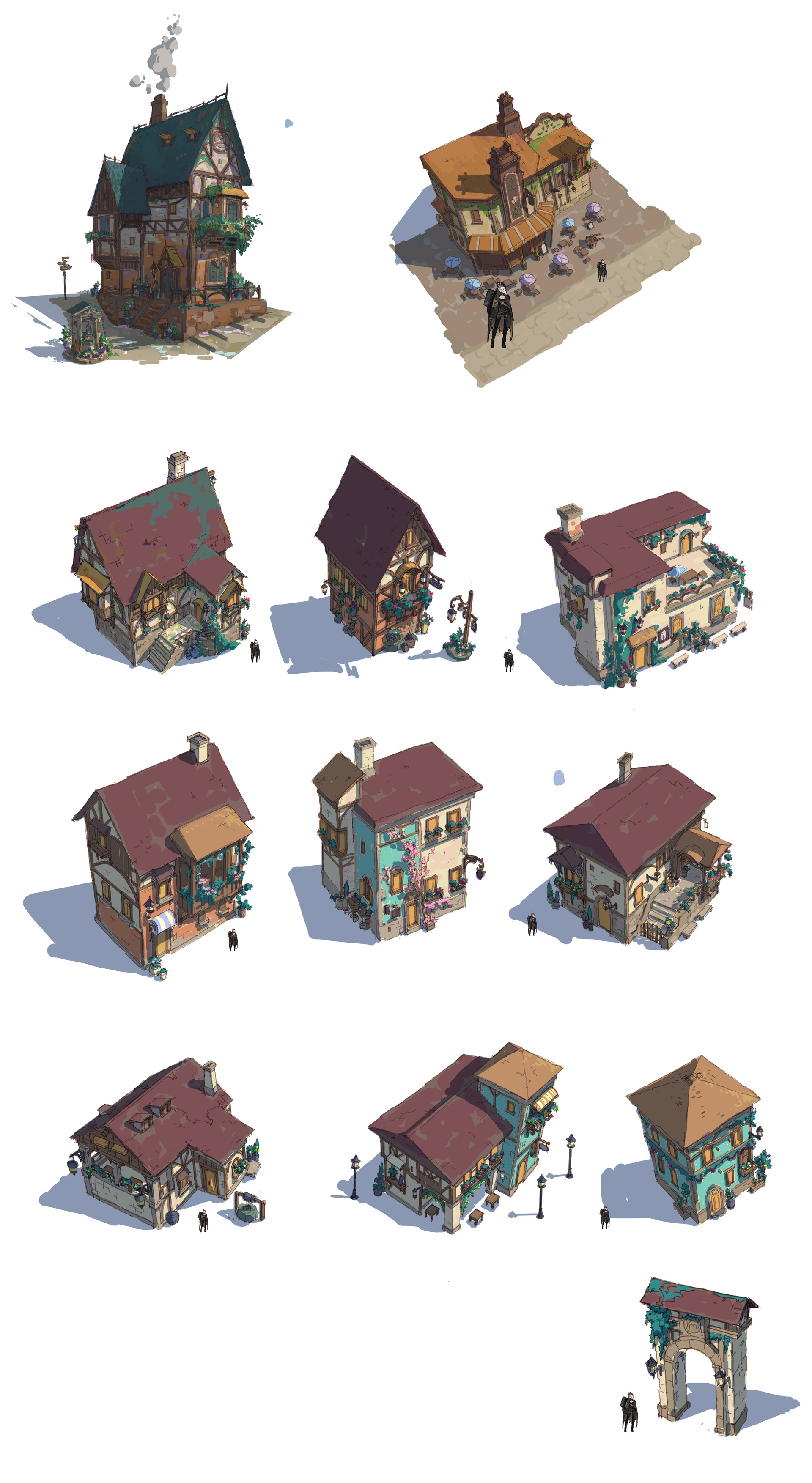 ArtStation - European town architecture design