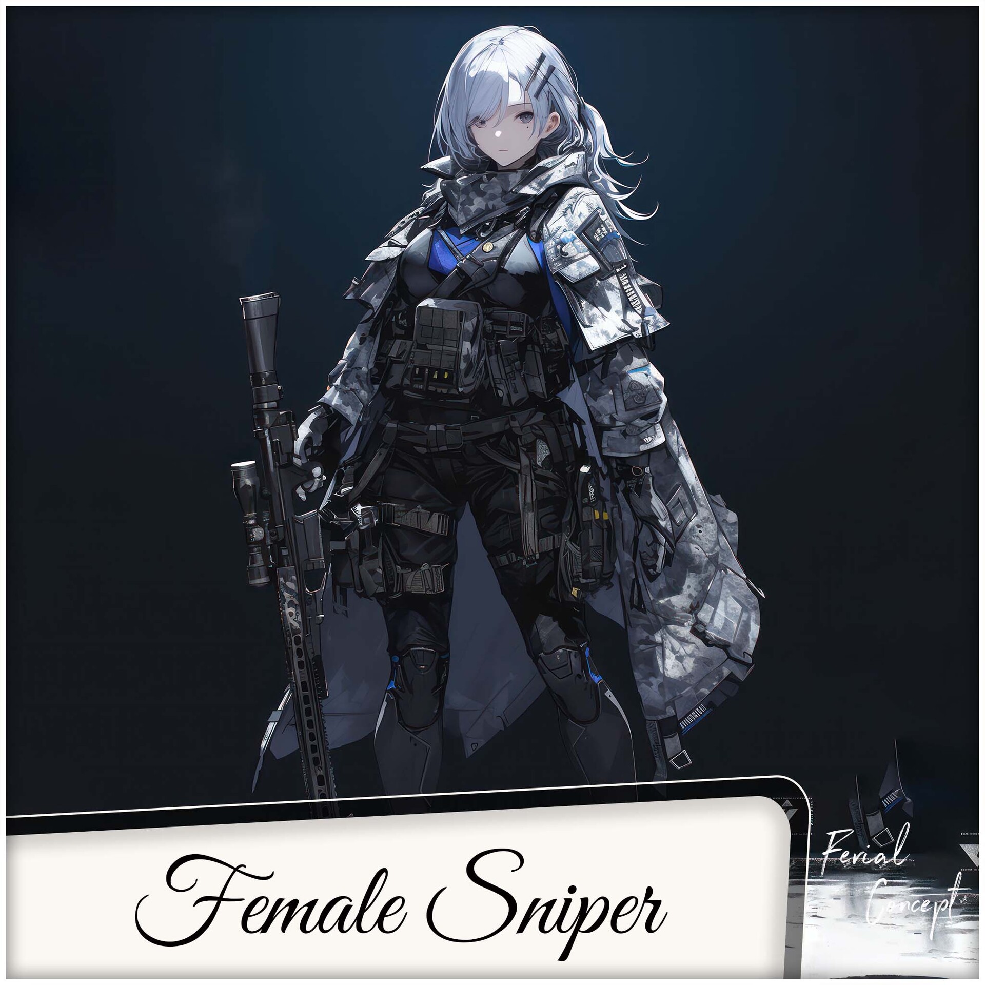 ArtStation - 🔹210 Female Sniper - Anime Character Reference Image Pack ...