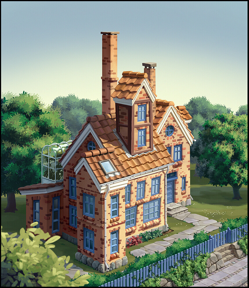 ArtStation - Idyllic brick house