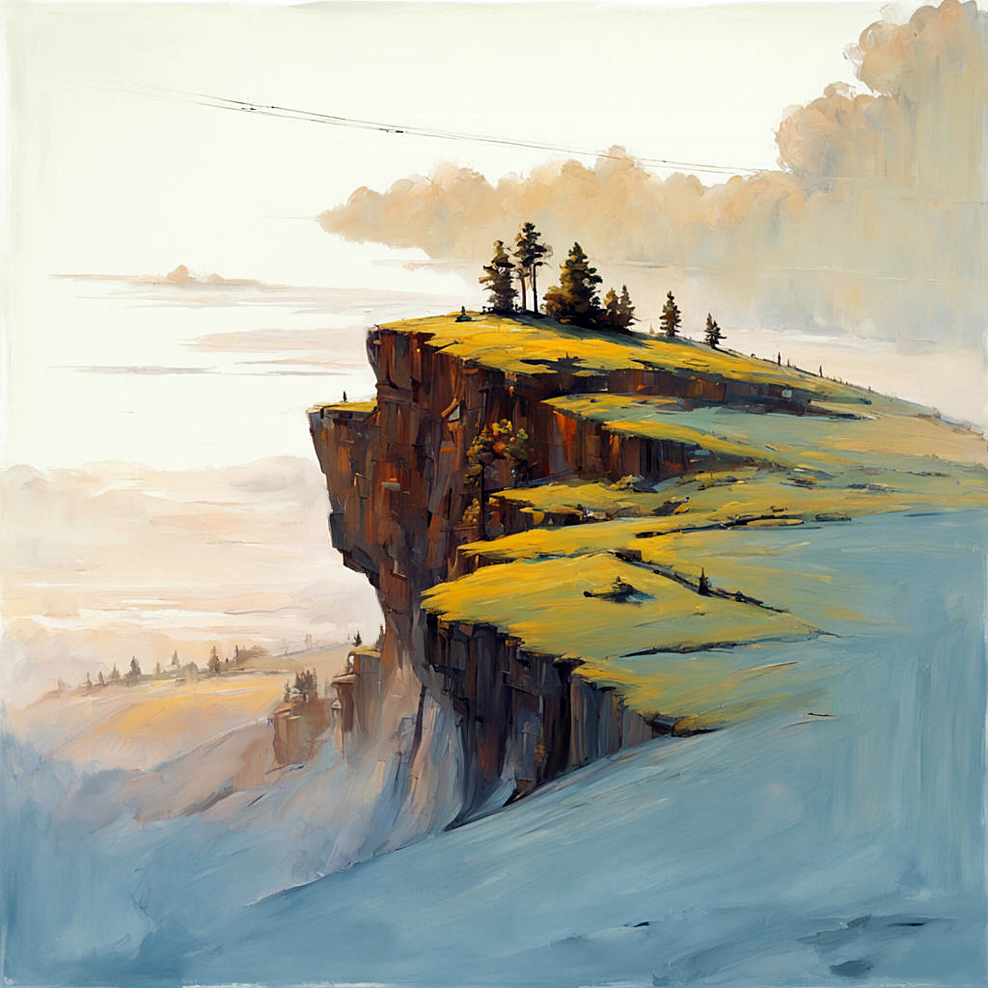 ArtStation - Steep cliff above the endless expanses of the earth