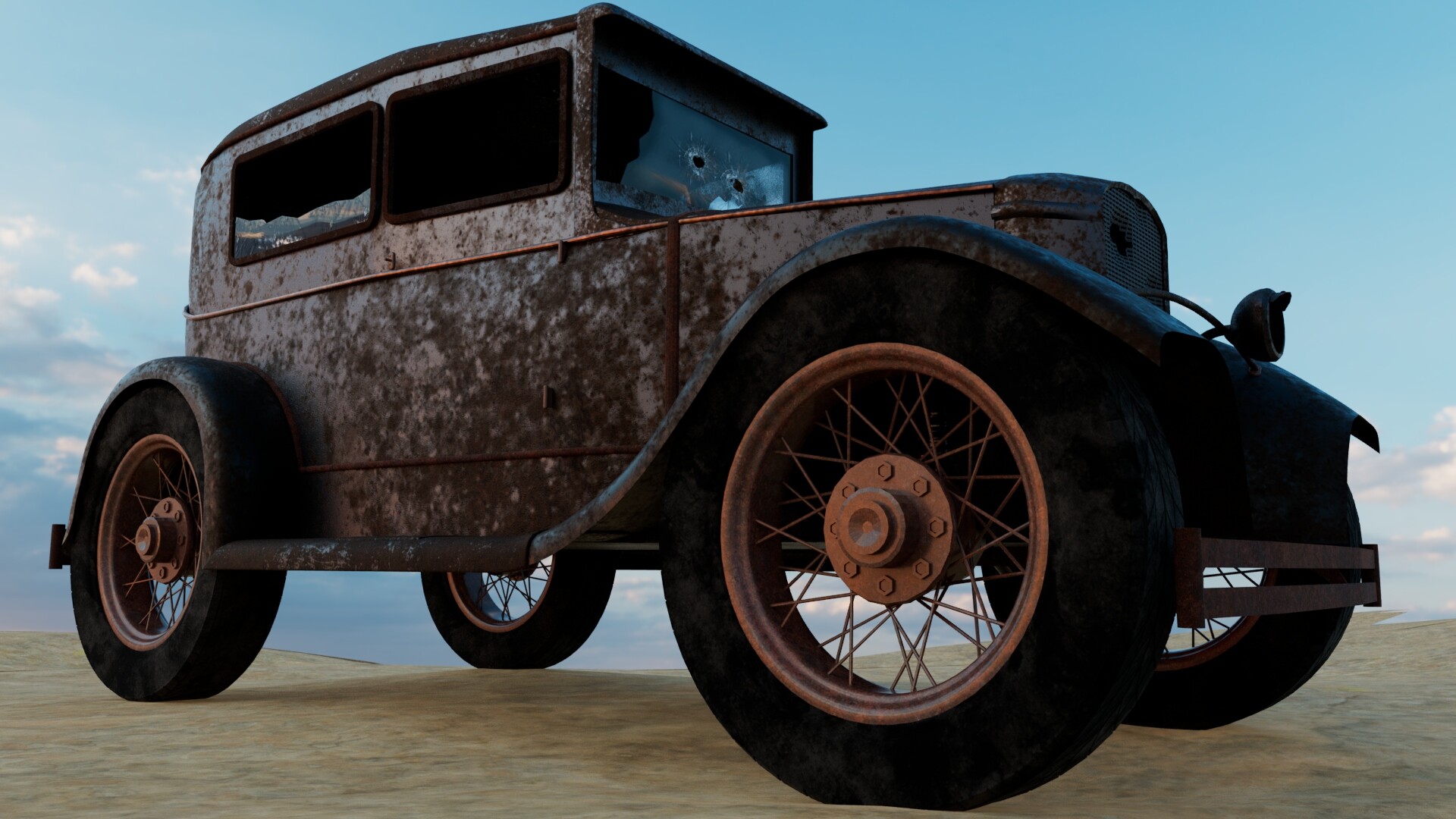 ArtStation - Ford town sedan 1930 | Car | Rusted car