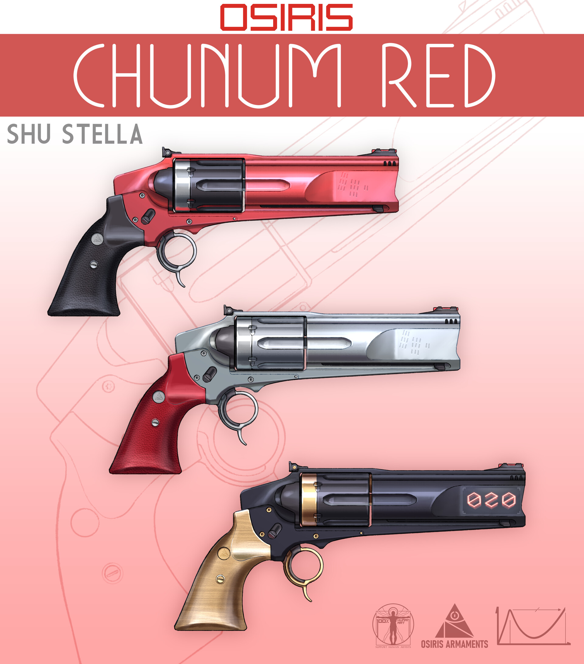 ArtStation - Weapon sketch - Osiris"Chunum Red" revolver