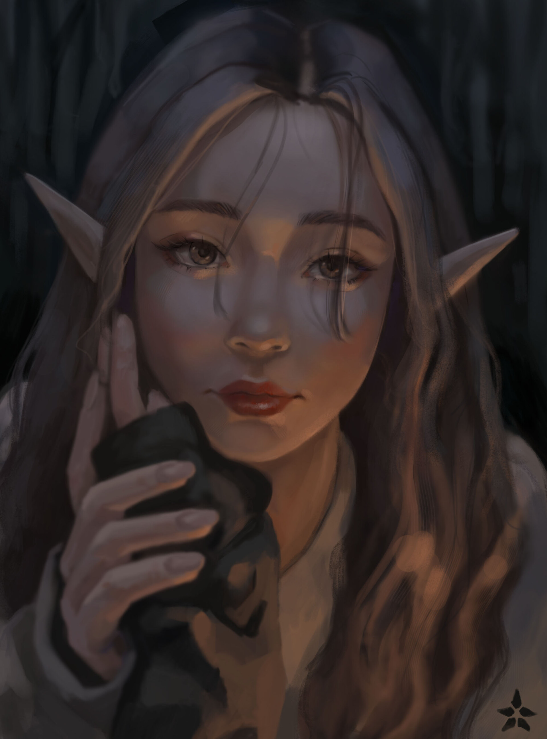 ArtStation - evening by the fire